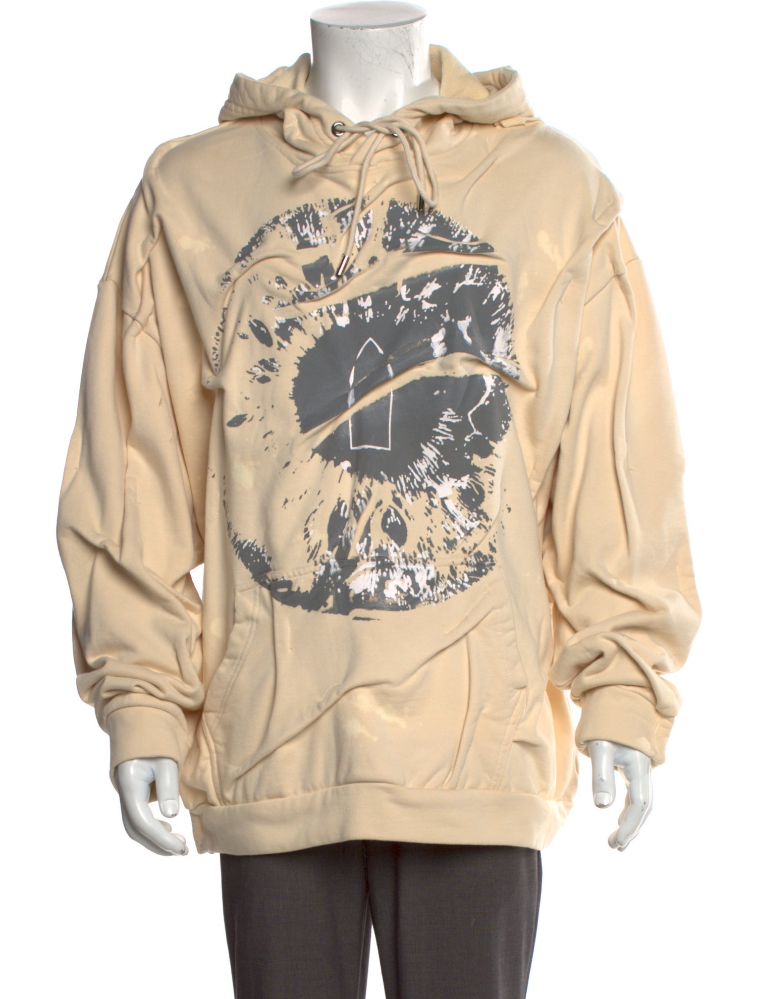 Who Decides War Graphic Print V-Neck Hoodie - Neutrals Sweatshirts ...