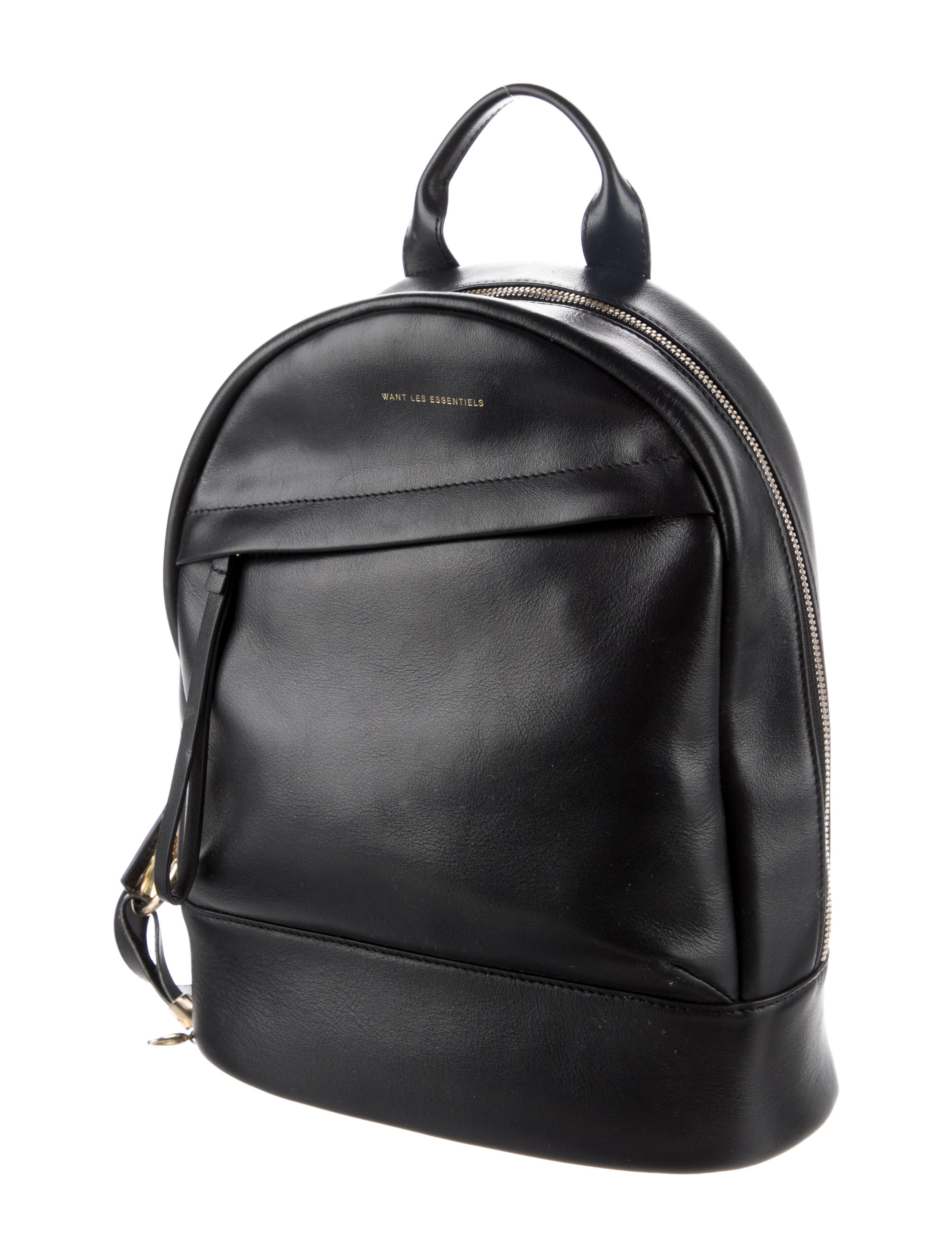 WANT Les Essentiels Leather Backpack Bag - Black Backpacks, Handbags ...