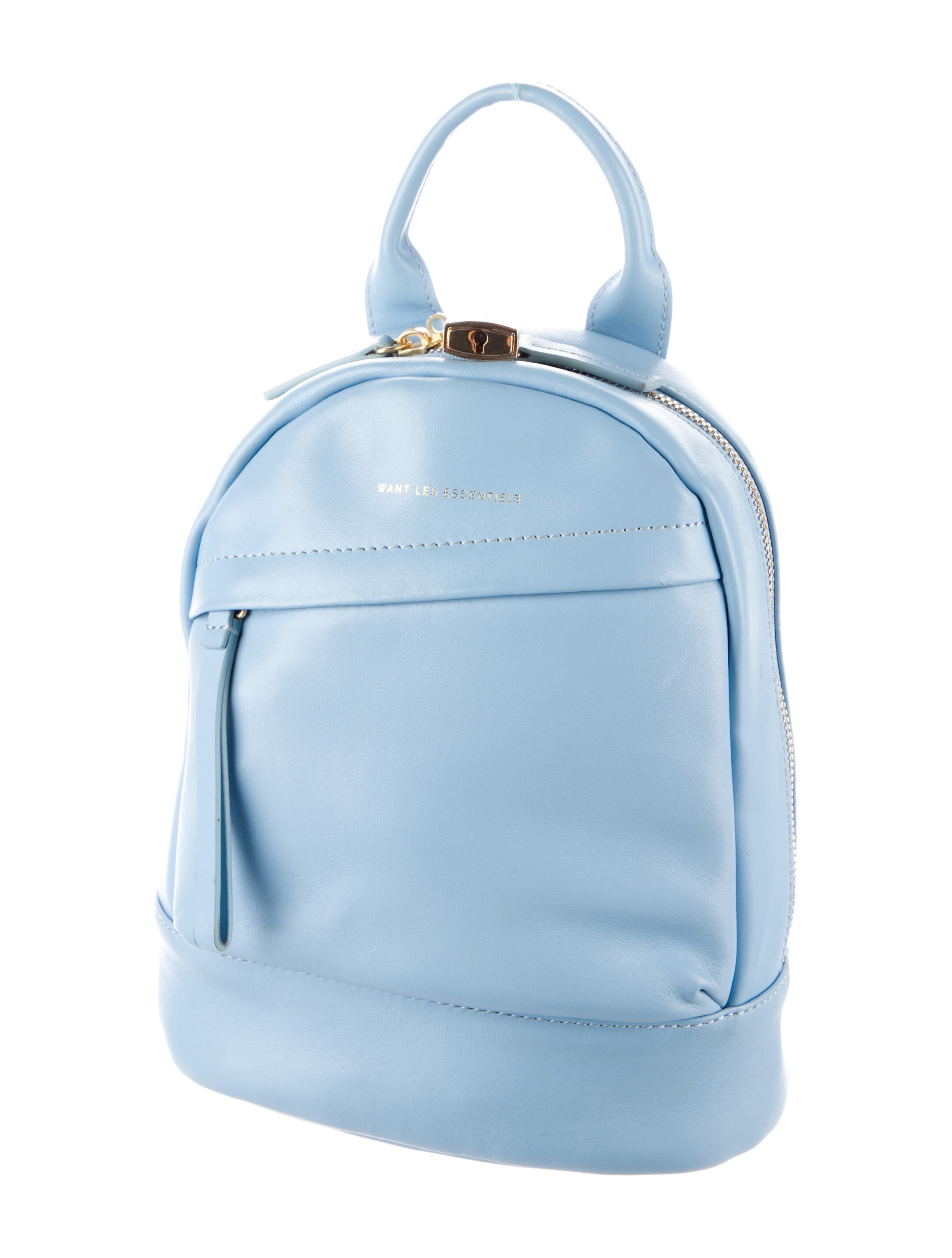 Milly Quilted Leather Backpack Bag - Blue Backpacks, Handbags ...