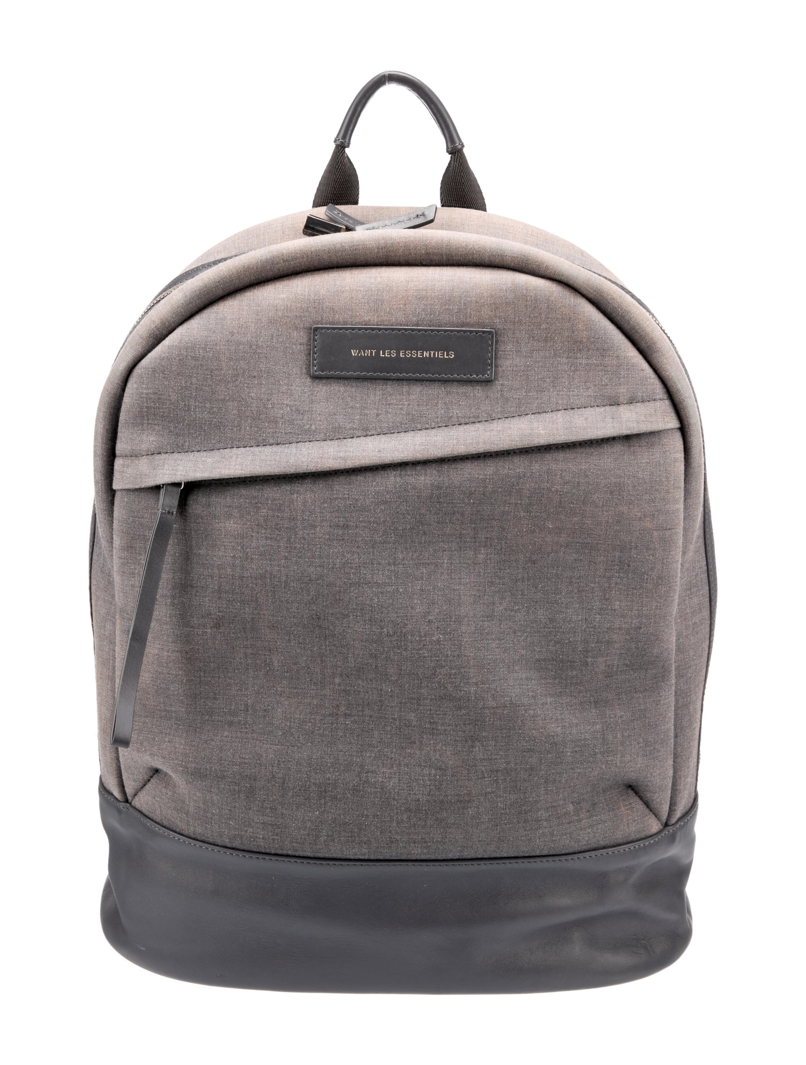 WANT Les Essentiels Leather Trimmed Backpack - Grey Backpacks, Bags ...