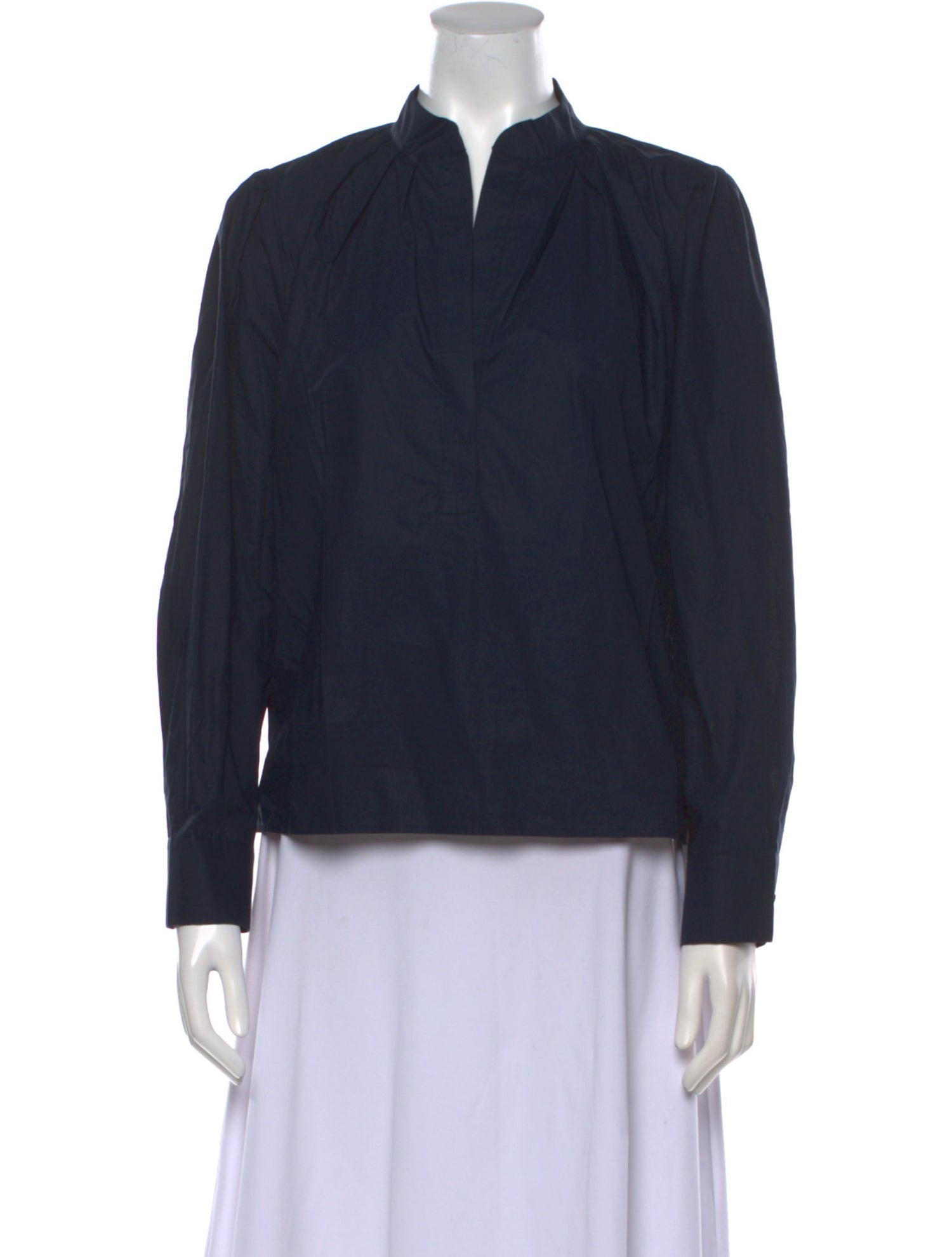 Wear Cissa V-Neck Long Sleeve Blouse - Blue Tops, Clothing - WWESJ20035 | The RealReal