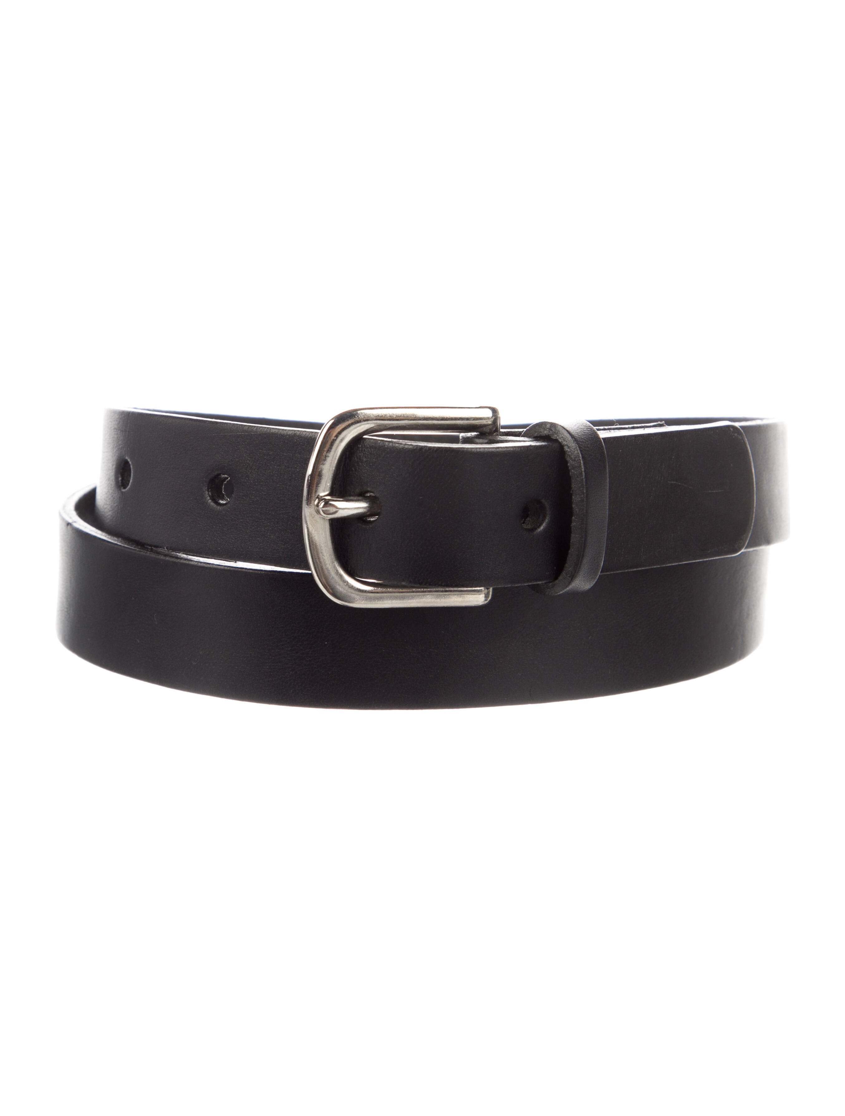 Wicker Wings Skinny Leather Belt - Black Belts, Accessories ...
