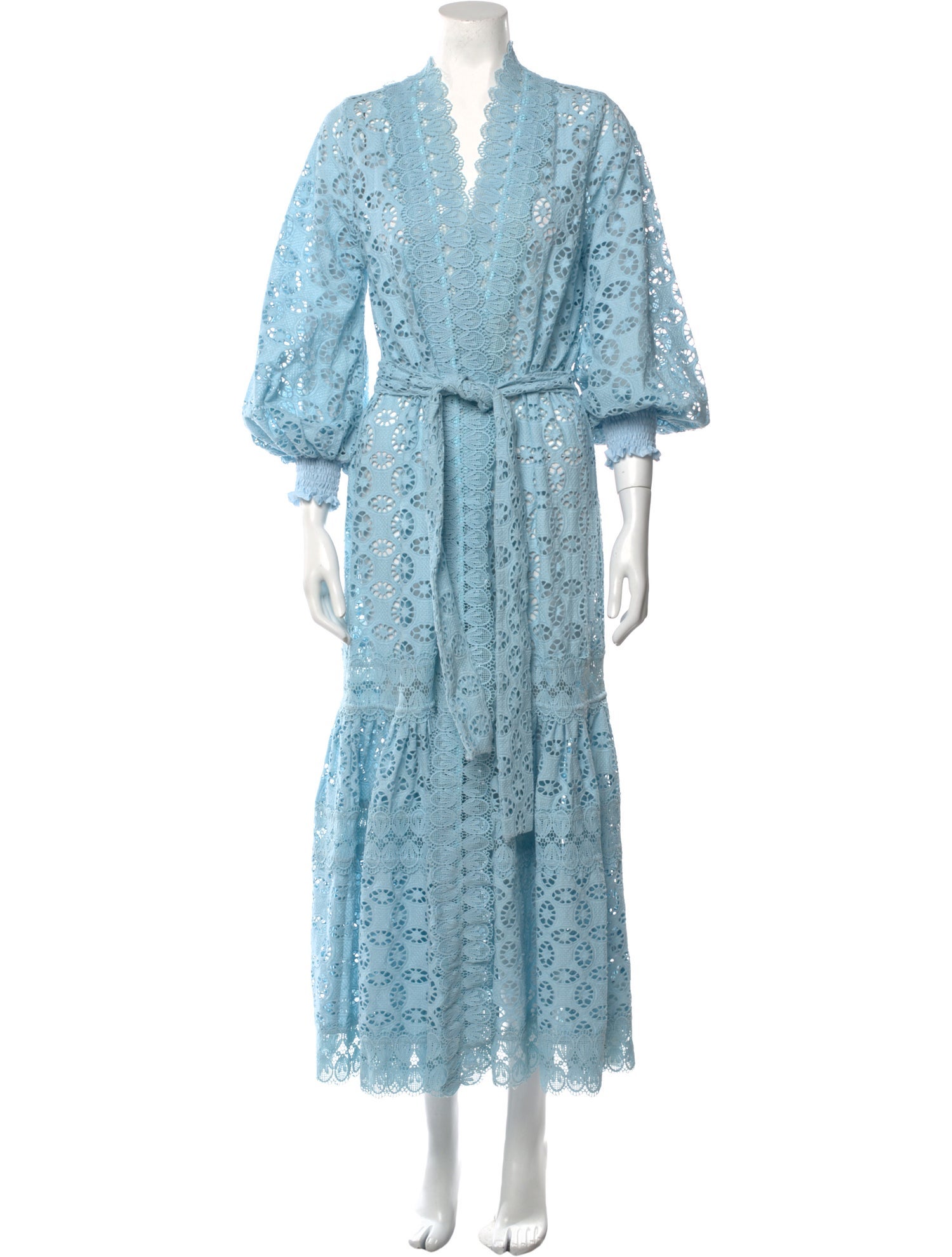 WaiMari Lace Pattern Long Dress - Blue Dresses, Clothing - WWIMI20511 ...
