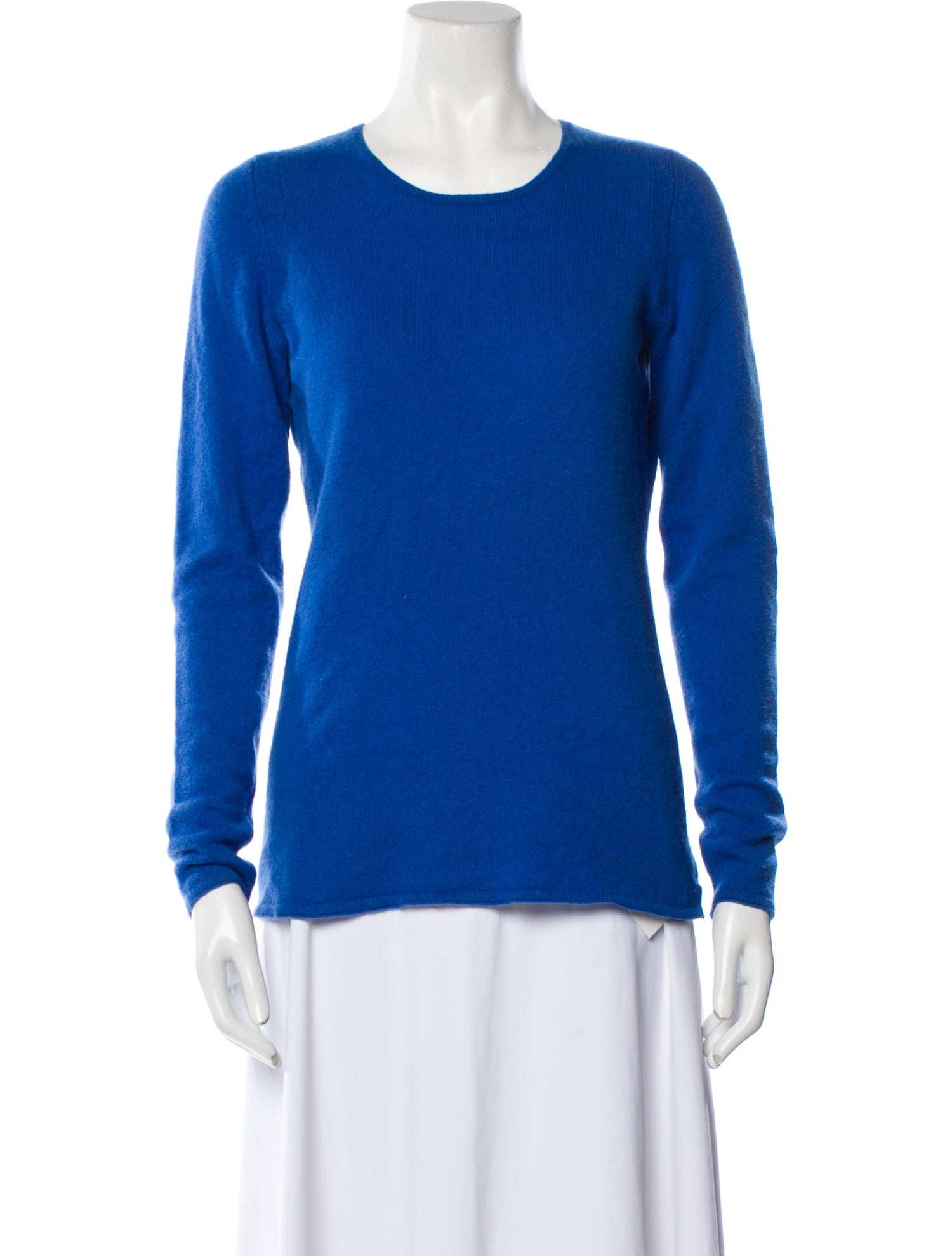 White + Warren Cashmere Crew Neck Sweater - Blue Knitwear, Clothing ...