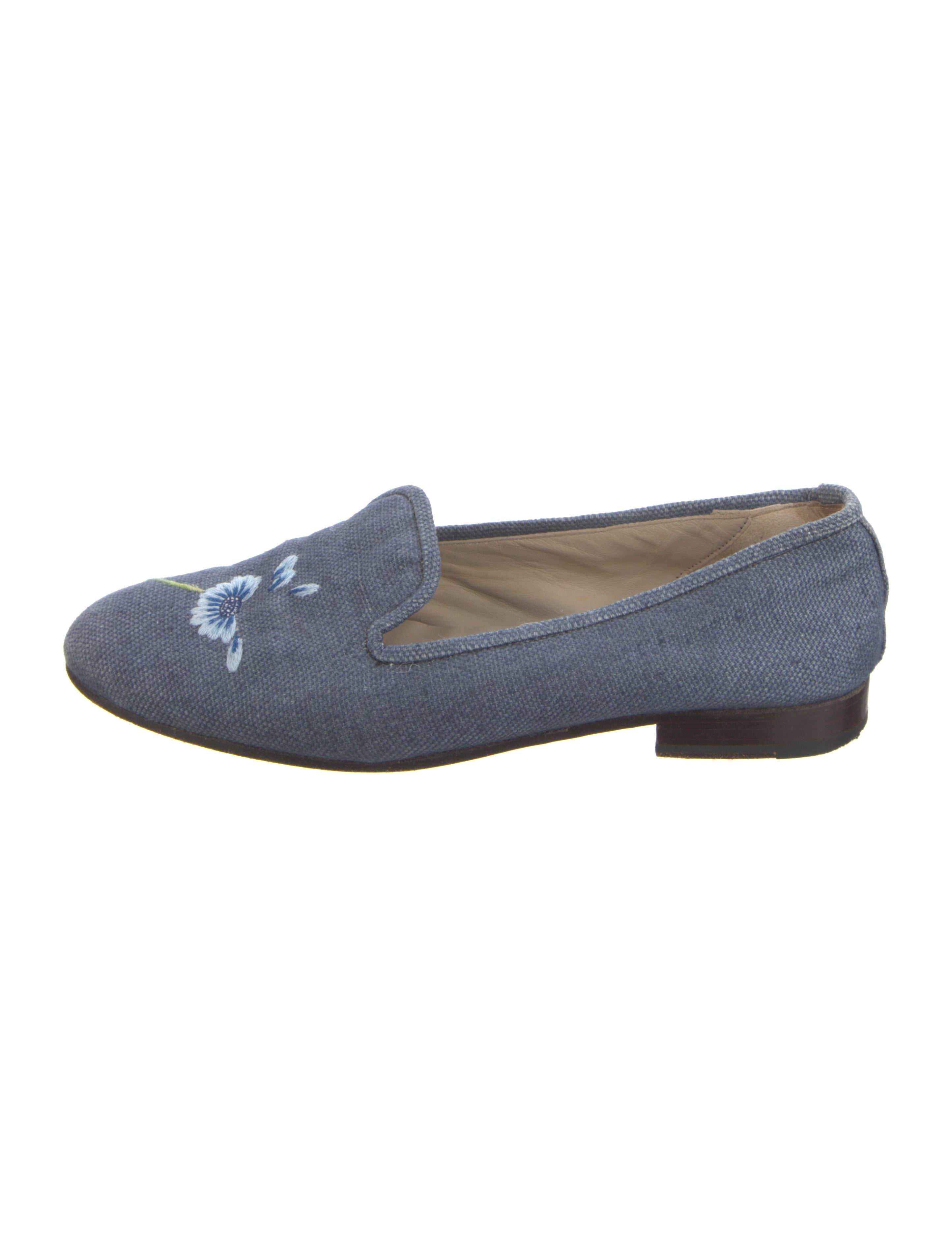 Stubbs & Wootton Embroidered Accent Loafers - Blue Flats, Shoes ...