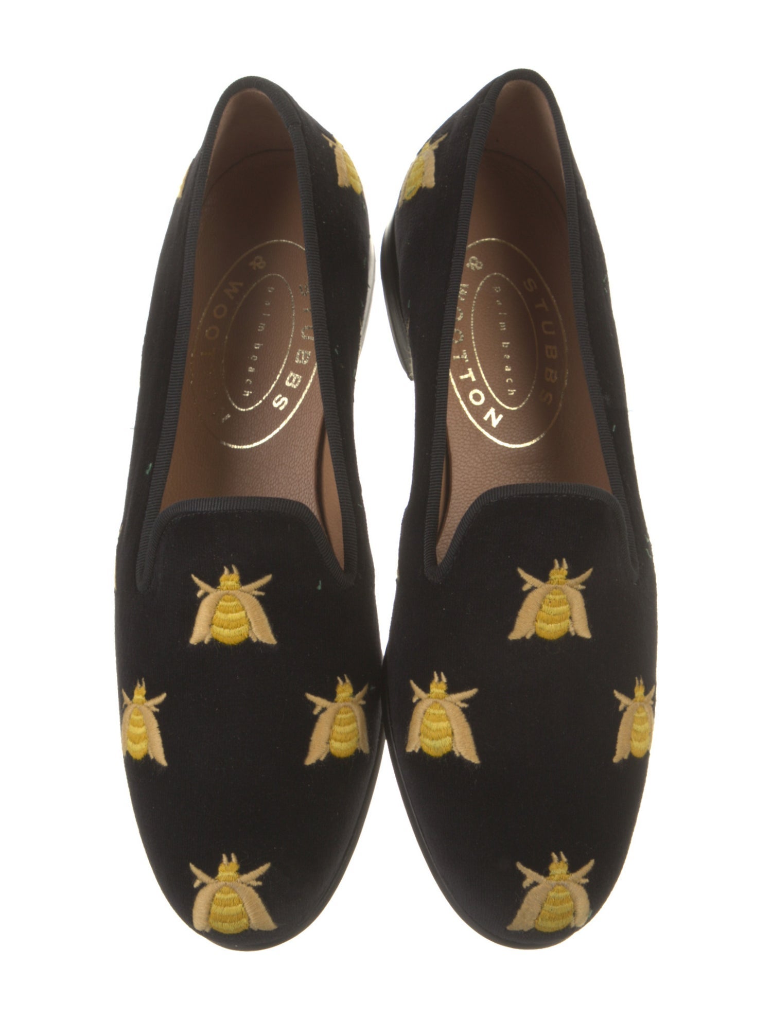 Stubbs & Wootton Velvet Printed Loafers w/ Tags - Blue Flats, Shoes ...