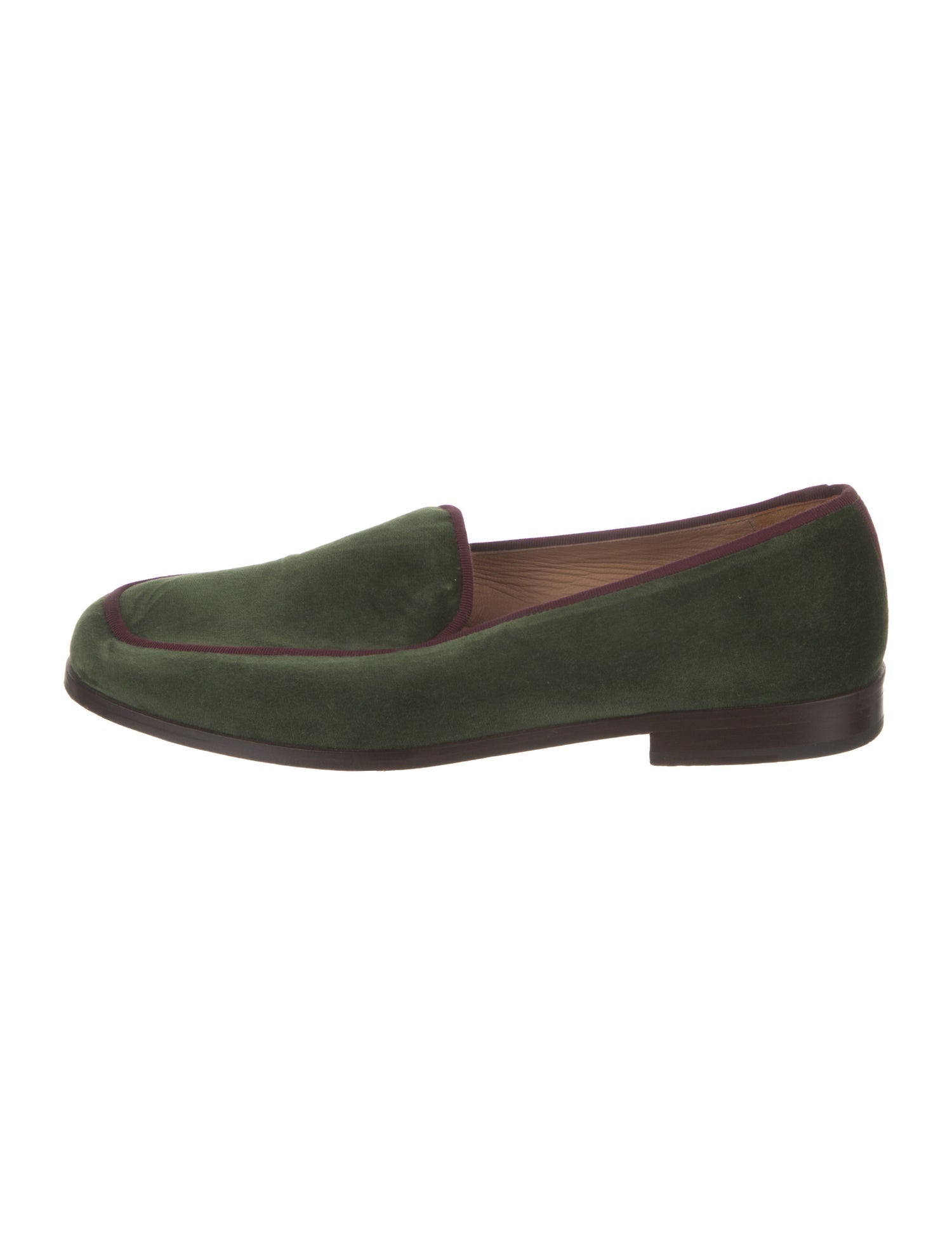Stubbs & Wootton Velvet Grosgrain Trim Loafers - Green Loafers, Shoes ...