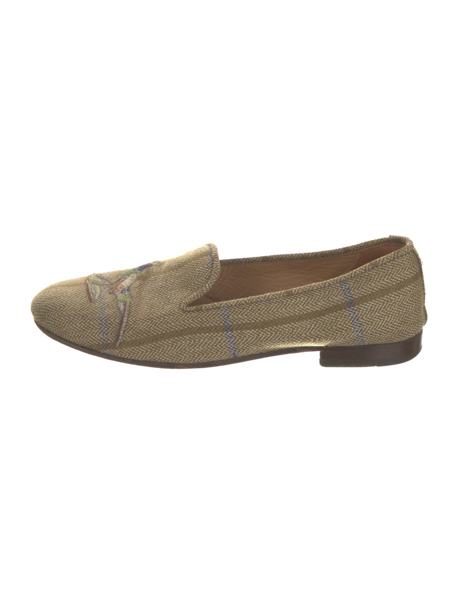 Stubbs & Wootton Graphic Print Embroidered Accent Loafers - Green ...