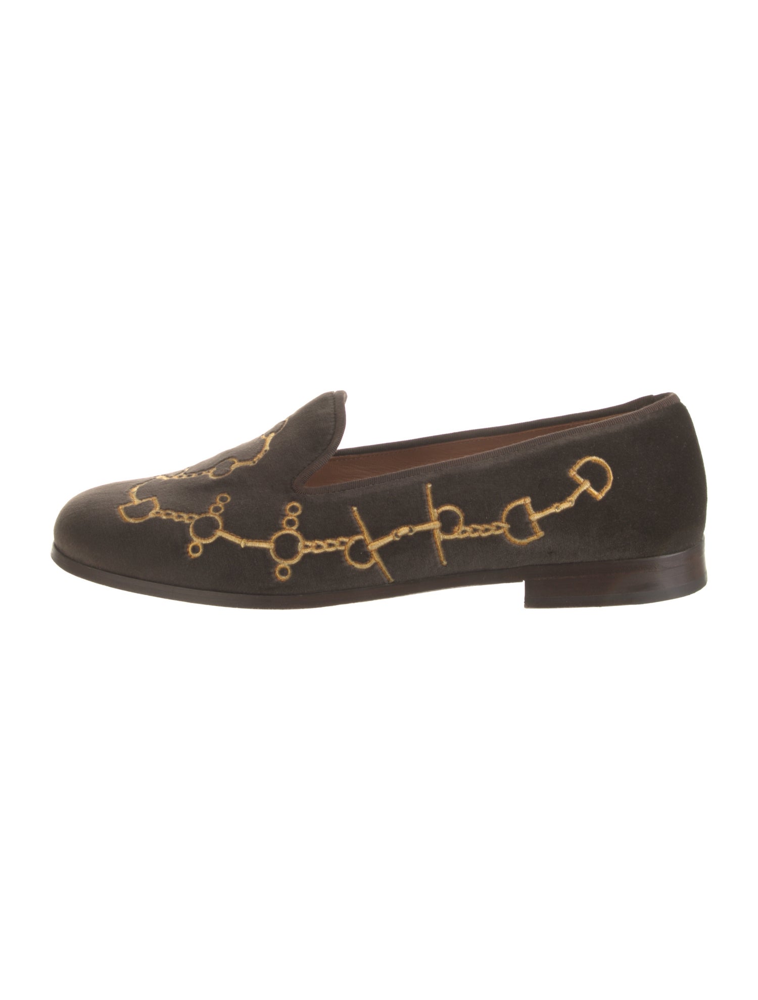 Stubbs & Wootton Velvet Printed Loafers - Brown Loafers, Shoes ...