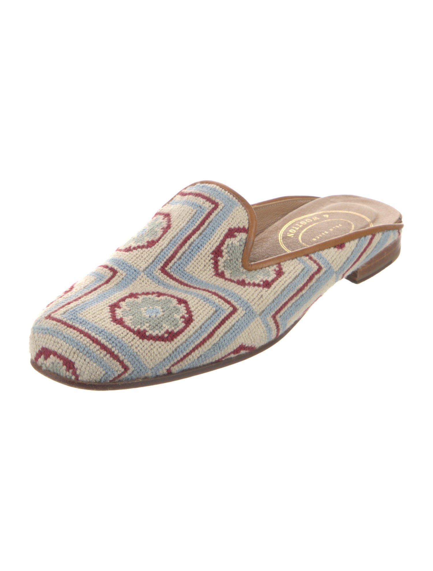 Stubbs & Wootton Printed Mules - Neutrals Flats, Shoes - WWS33550 | The ...