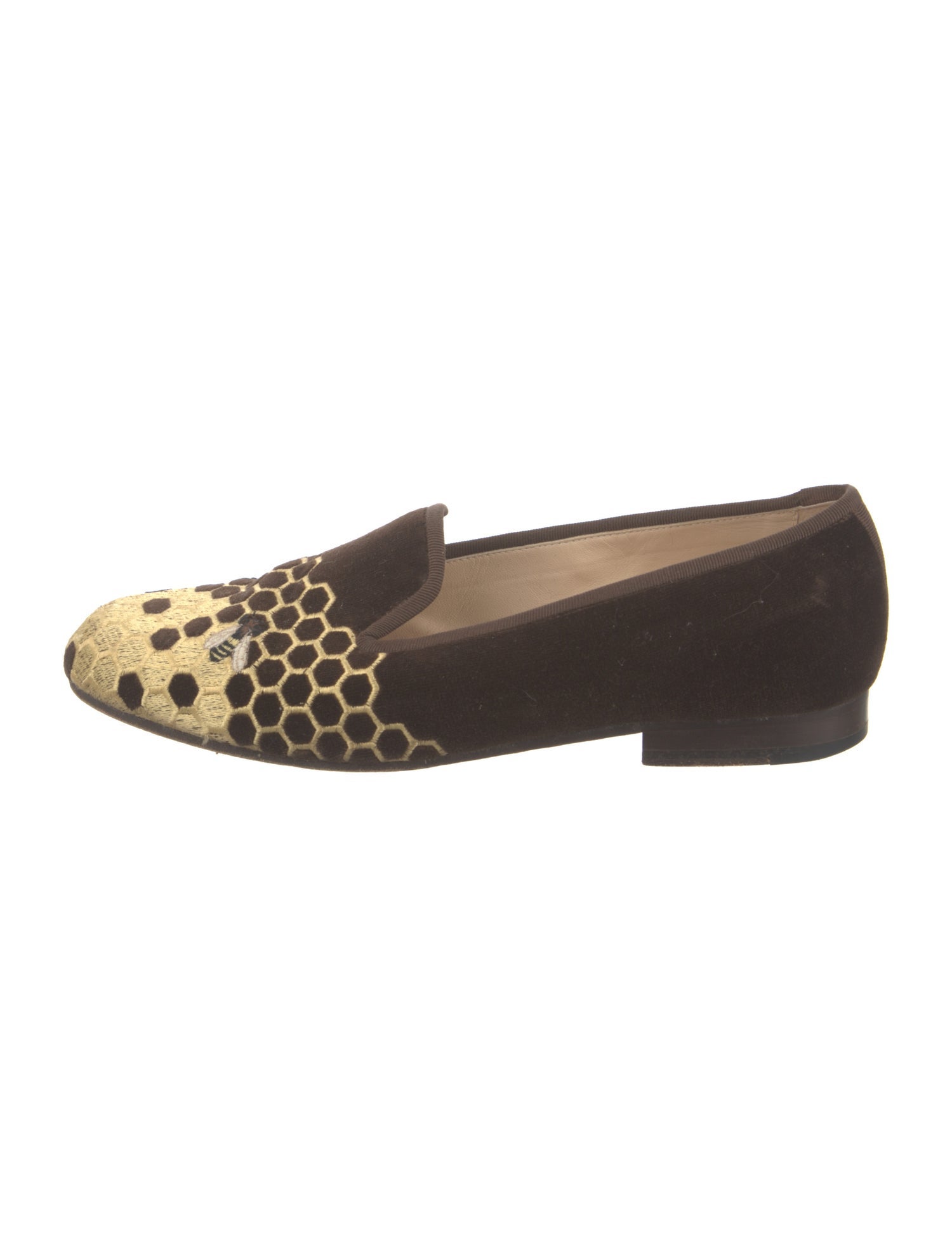 Stubbs & Wootton Velvet Printed Loafers - Brown Flats, Shoes - WWS33809 ...