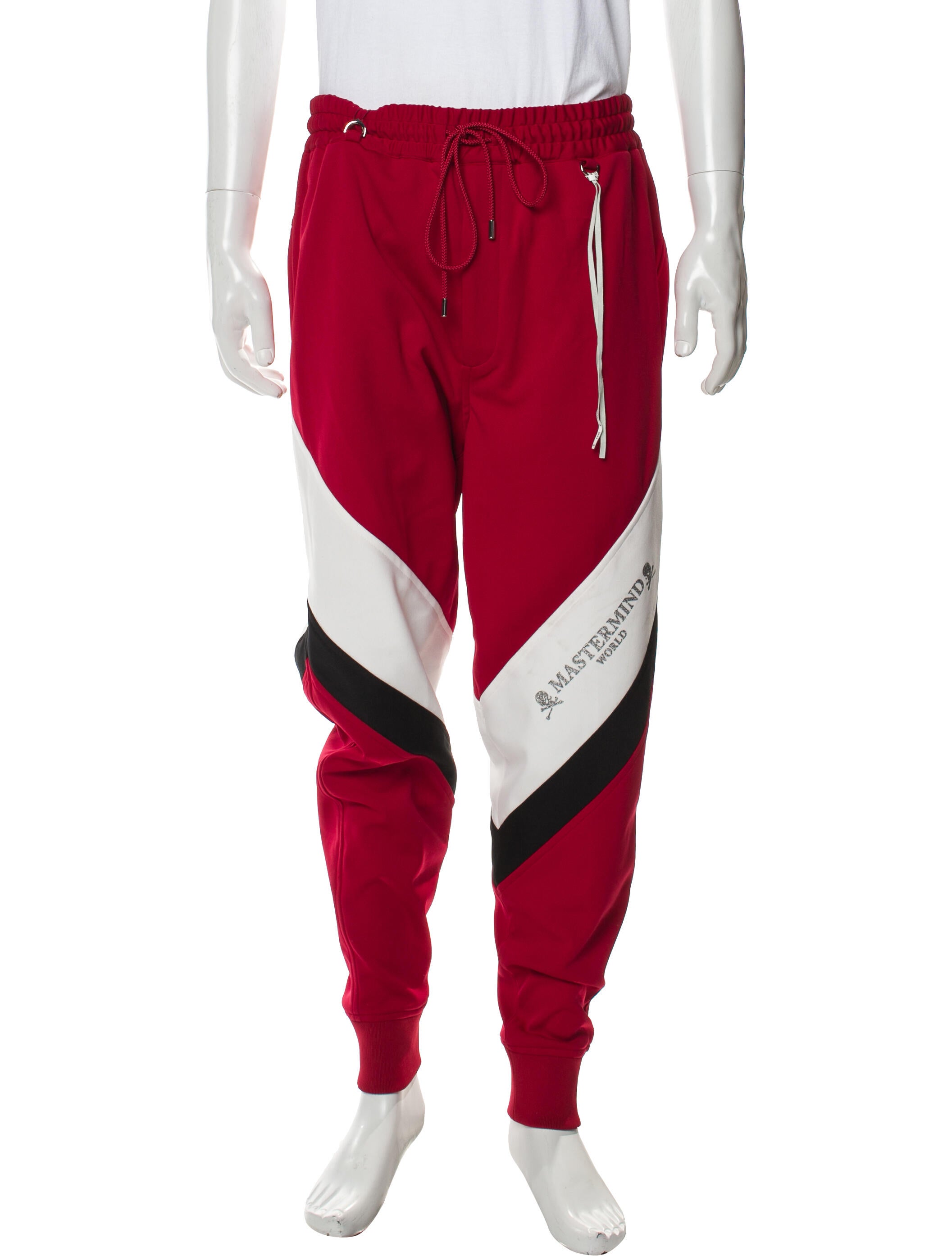 Mastermind Japan Colorblock Pattern Joggers w/ Tags - Red Pants ...