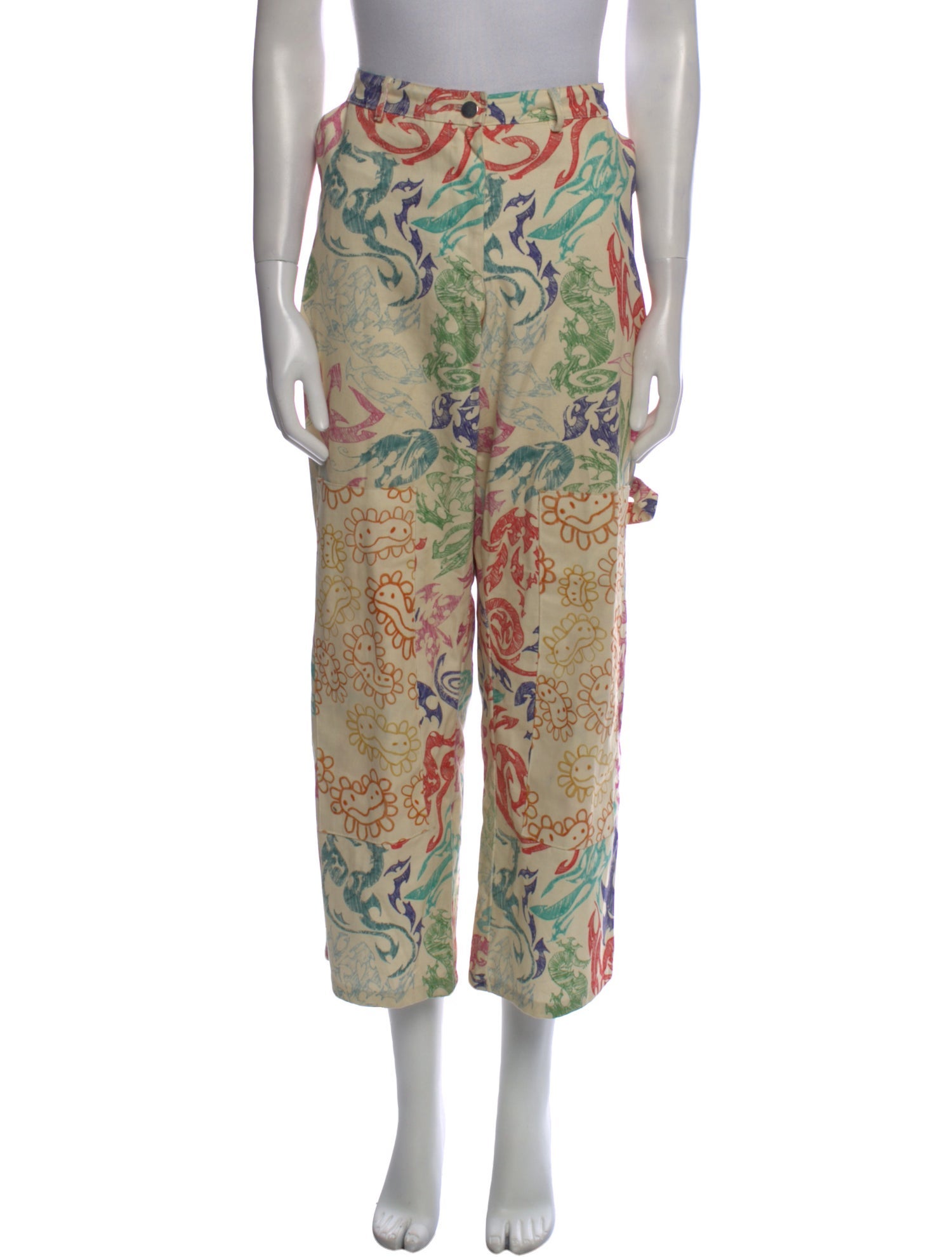 Collina Strada Printed Wide Leg Pants - Neutrals, 12.25" Rise Pants ...