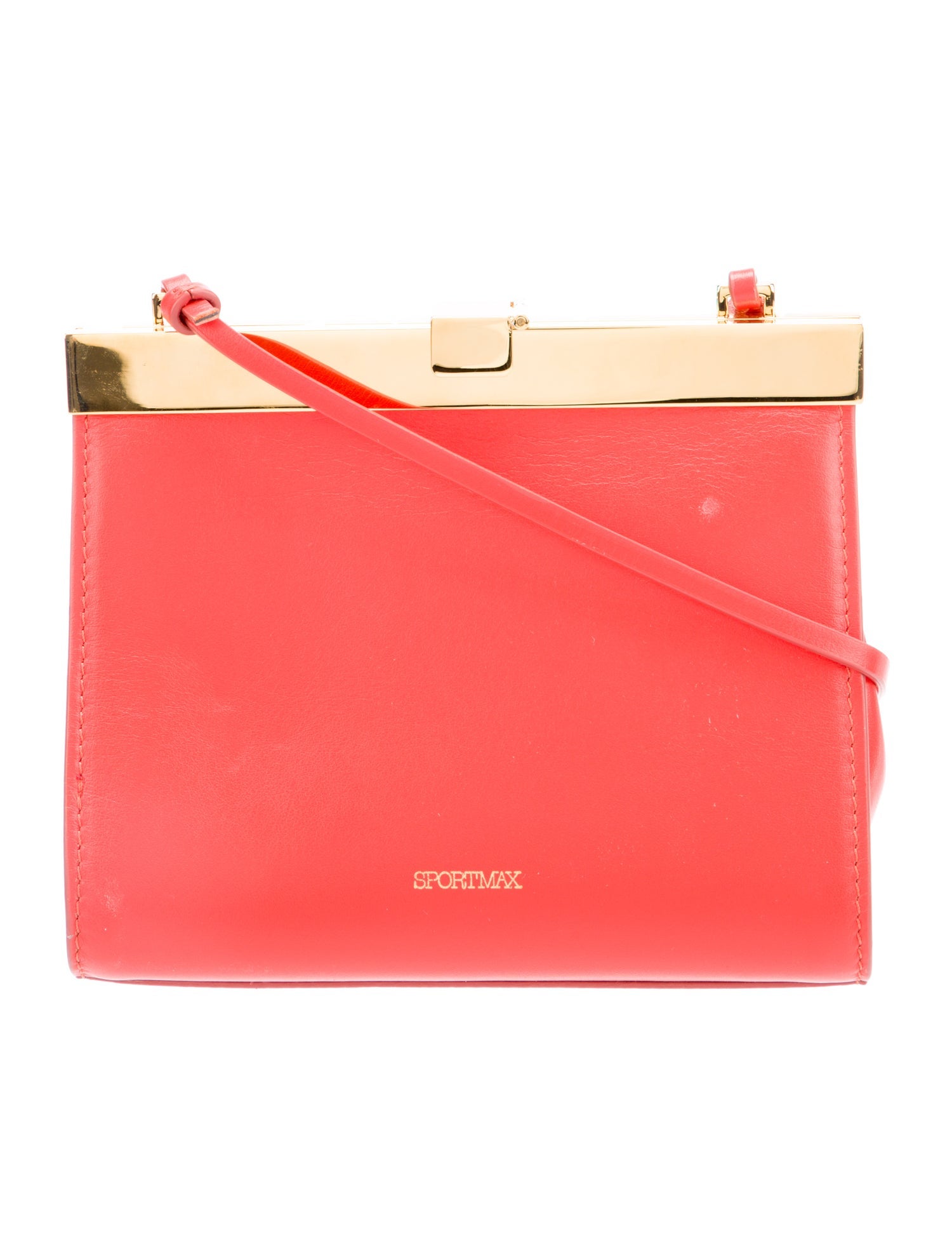 SportMax Leather Shoulder Bag - Orange Shoulder Bags, Handbags ...