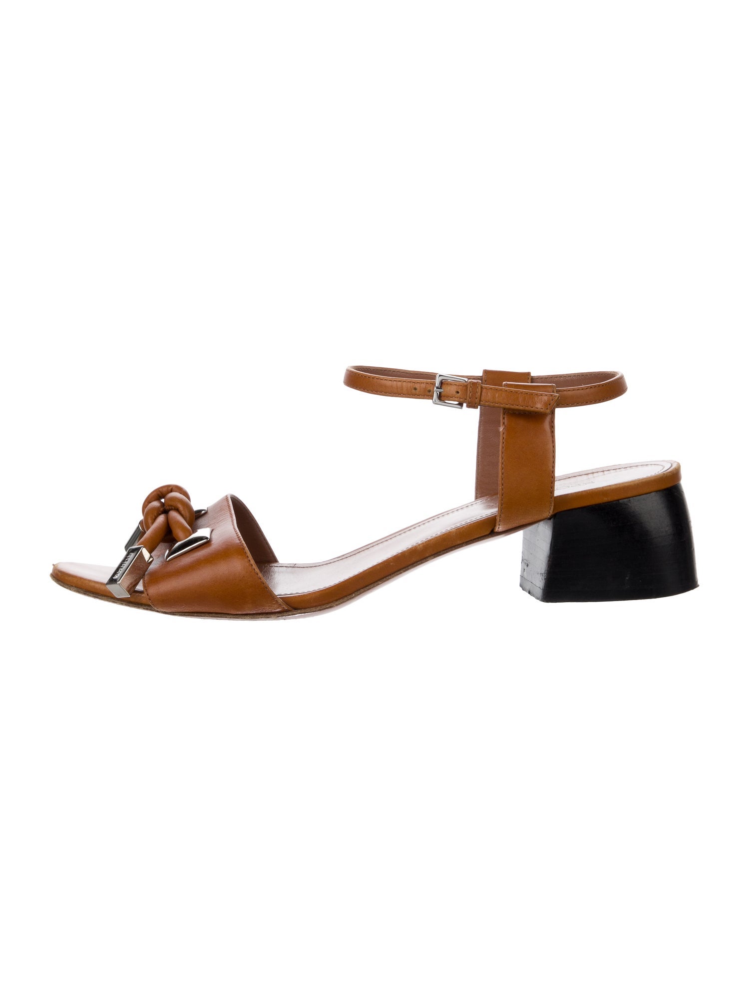 SportMax Leather Sandals - Brown Sandals, Shoes - WXS37770 | The RealReal