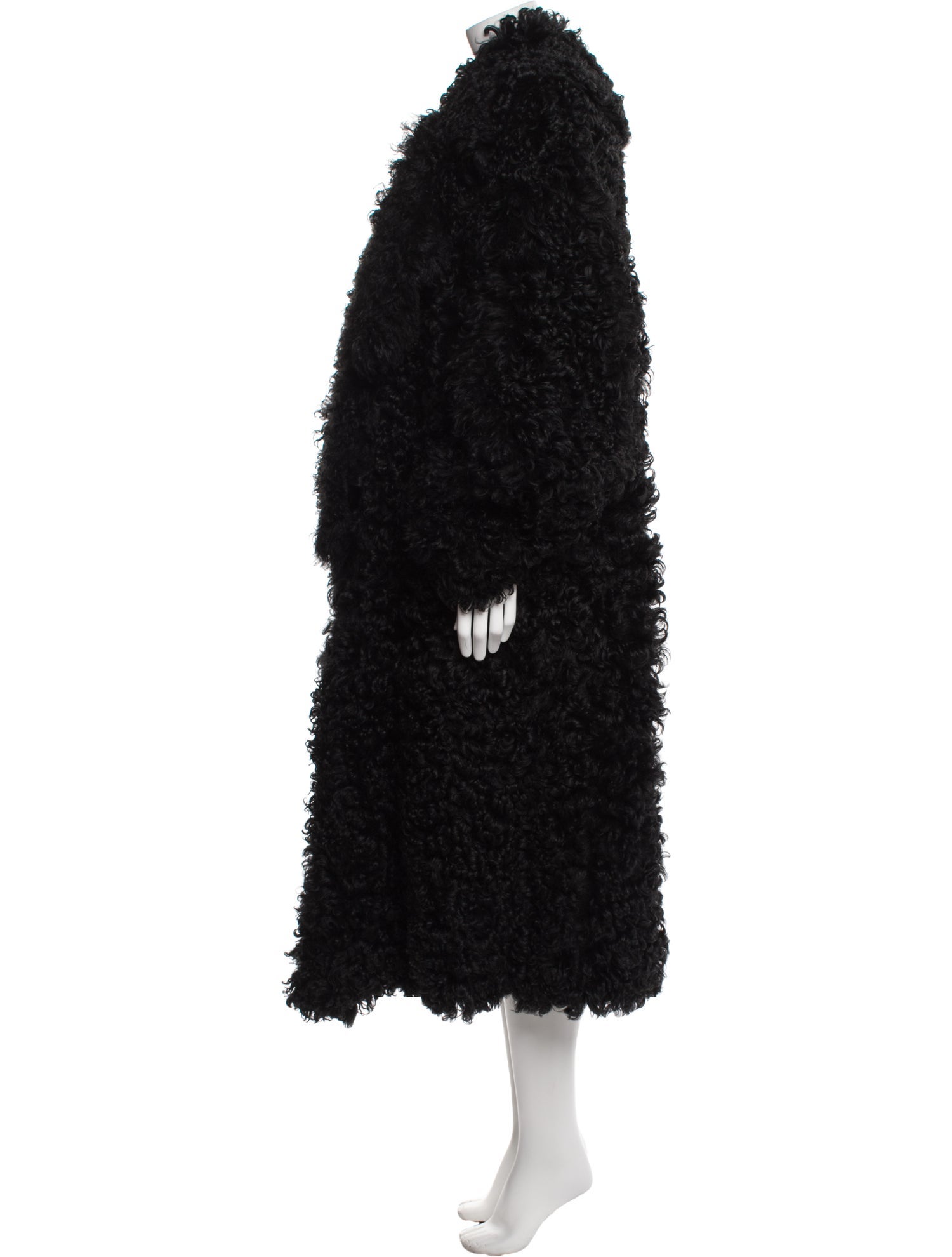 Attico Striped Faux Fur Coat - Black Coats, Clothing - ATTCO26887 | The ...