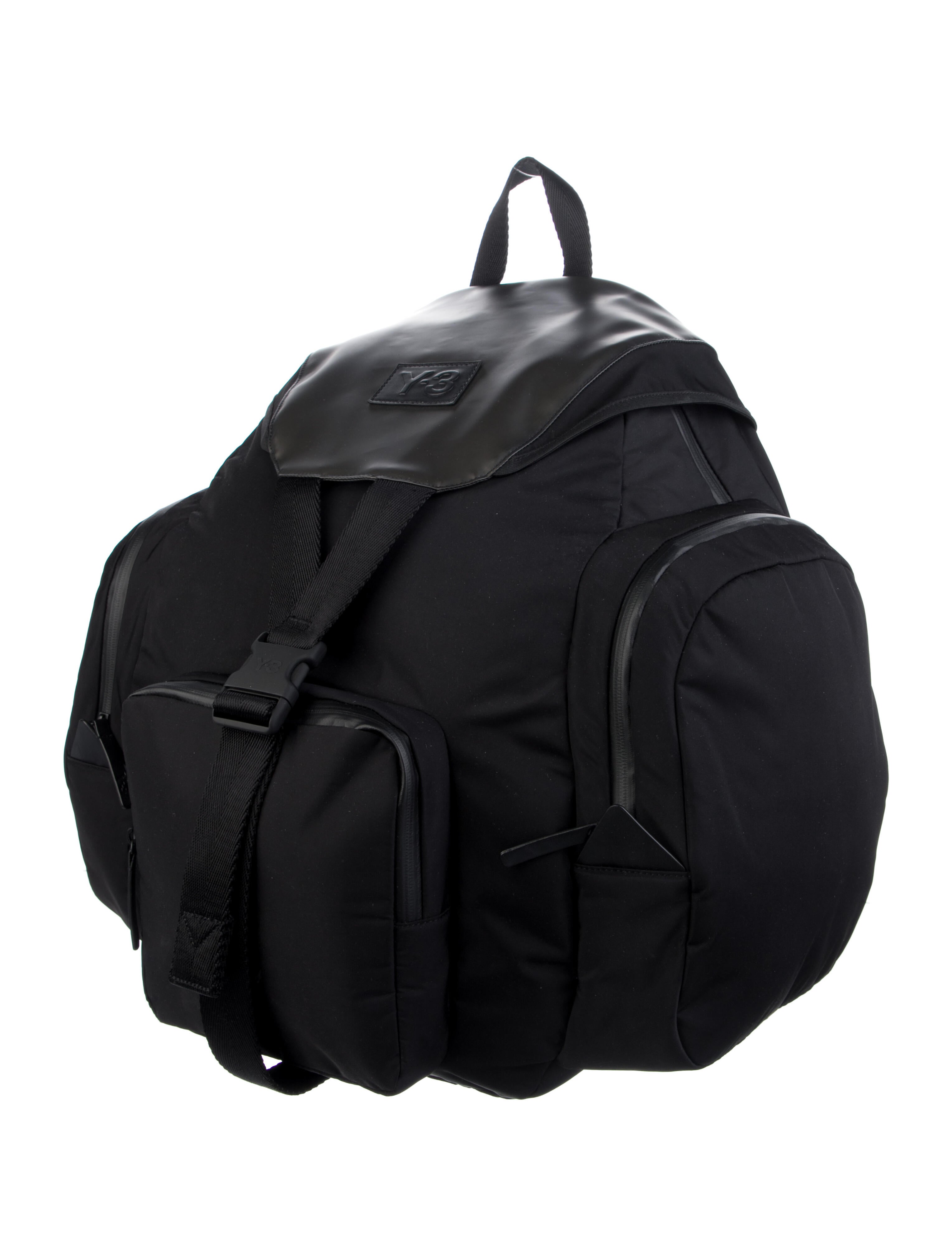 Y-3 Nylon Leather-Trimmed Backpack - Black Backpacks, Bags - WY330666 ...