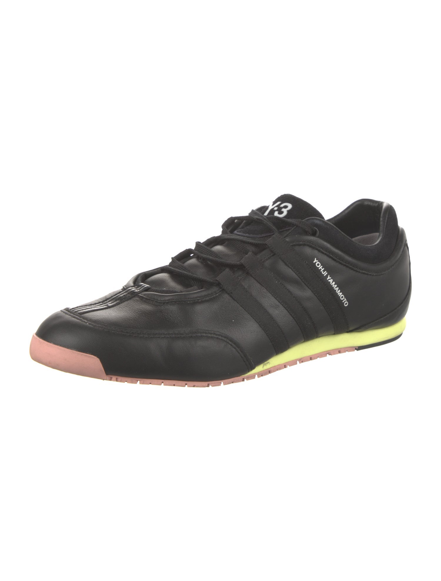 Y-3 x Adidas Leather Sneakers - Black Sneakers, Shoes - WY3AD28362 ...