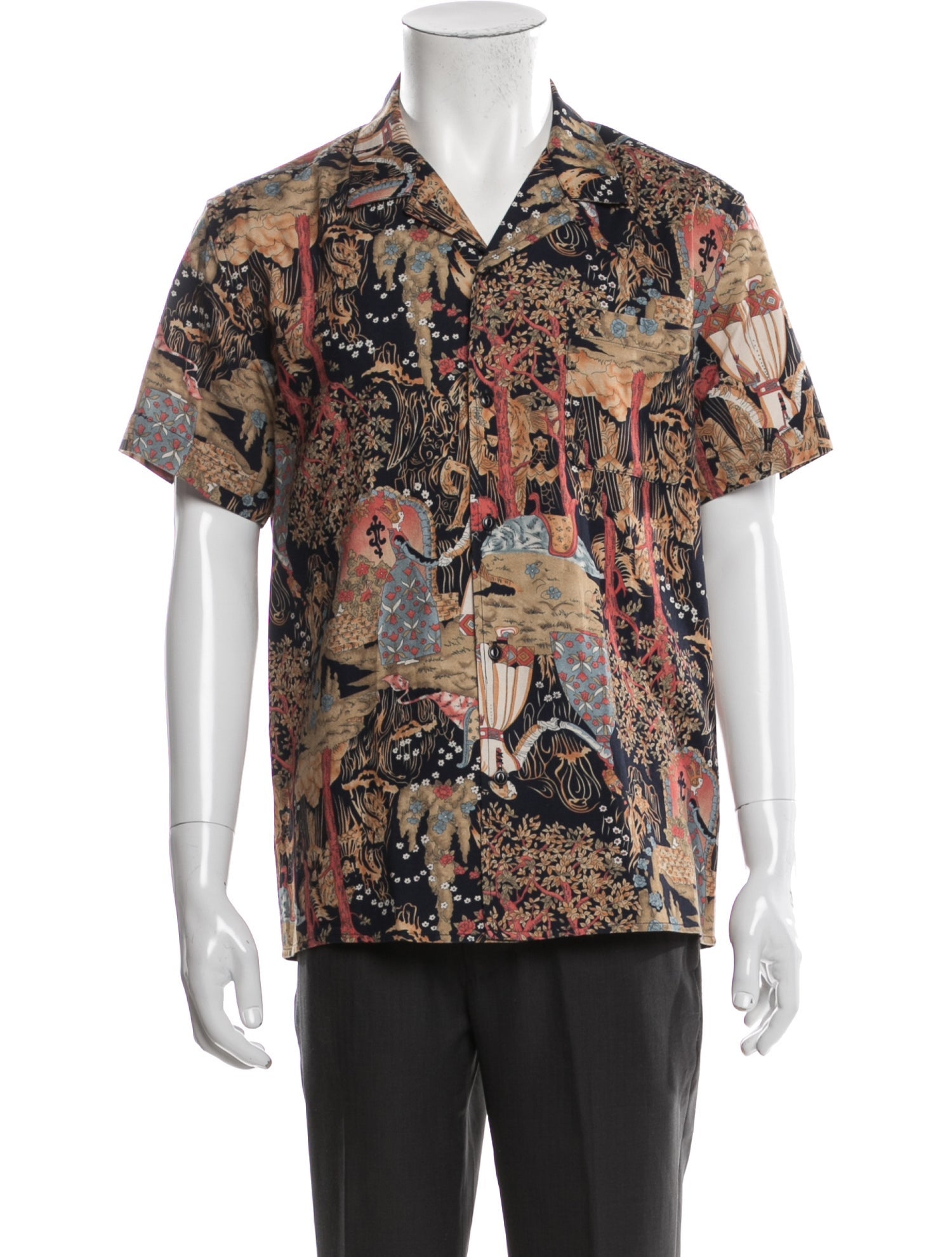 YMC Floral Print Short Sleeve Shirt - Neutrals Casual Shirts, Clothing ...