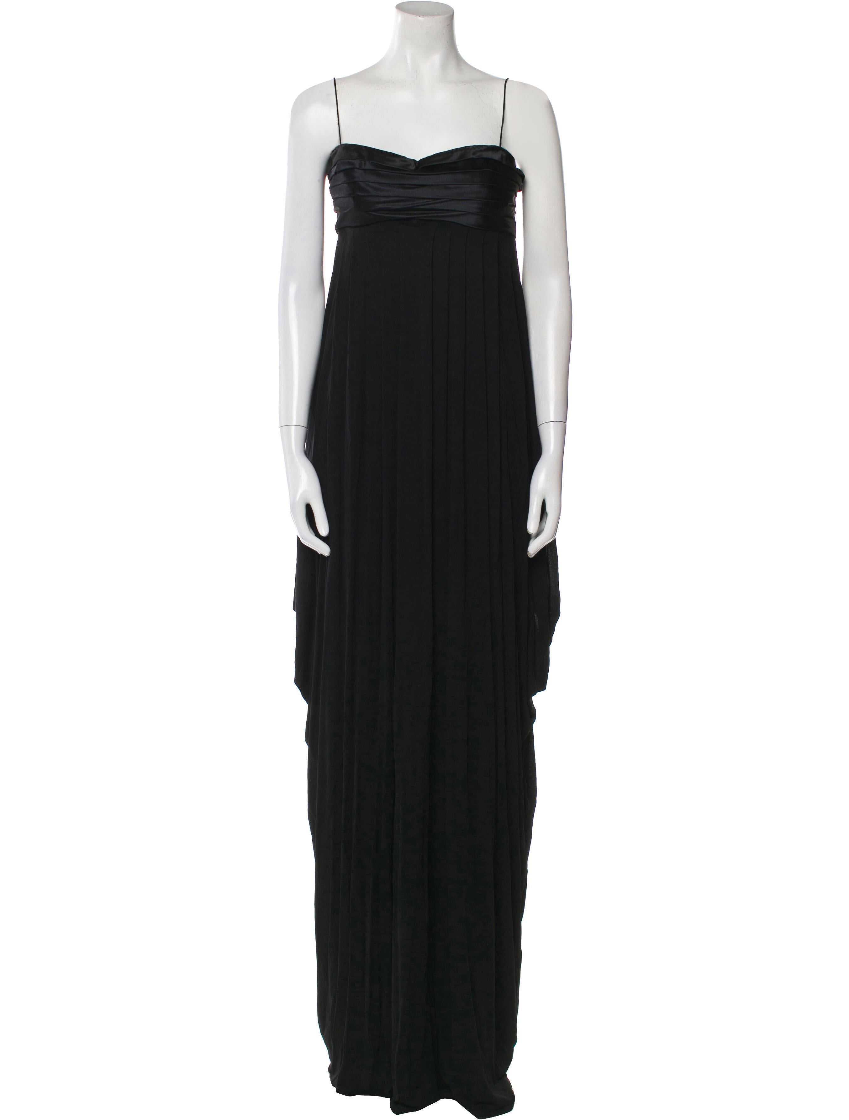 Amanda Wakeley Square Neckline Long Dress - Black Dresses, Clothing ...