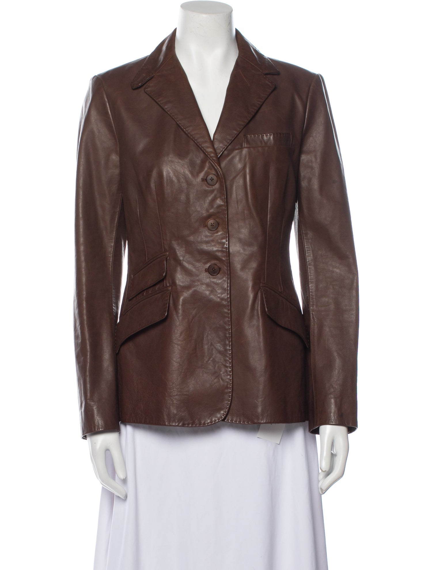 Ralph Lauren Leather Blazer - Brown Jackets, Clothing - WYG110887 | The ...