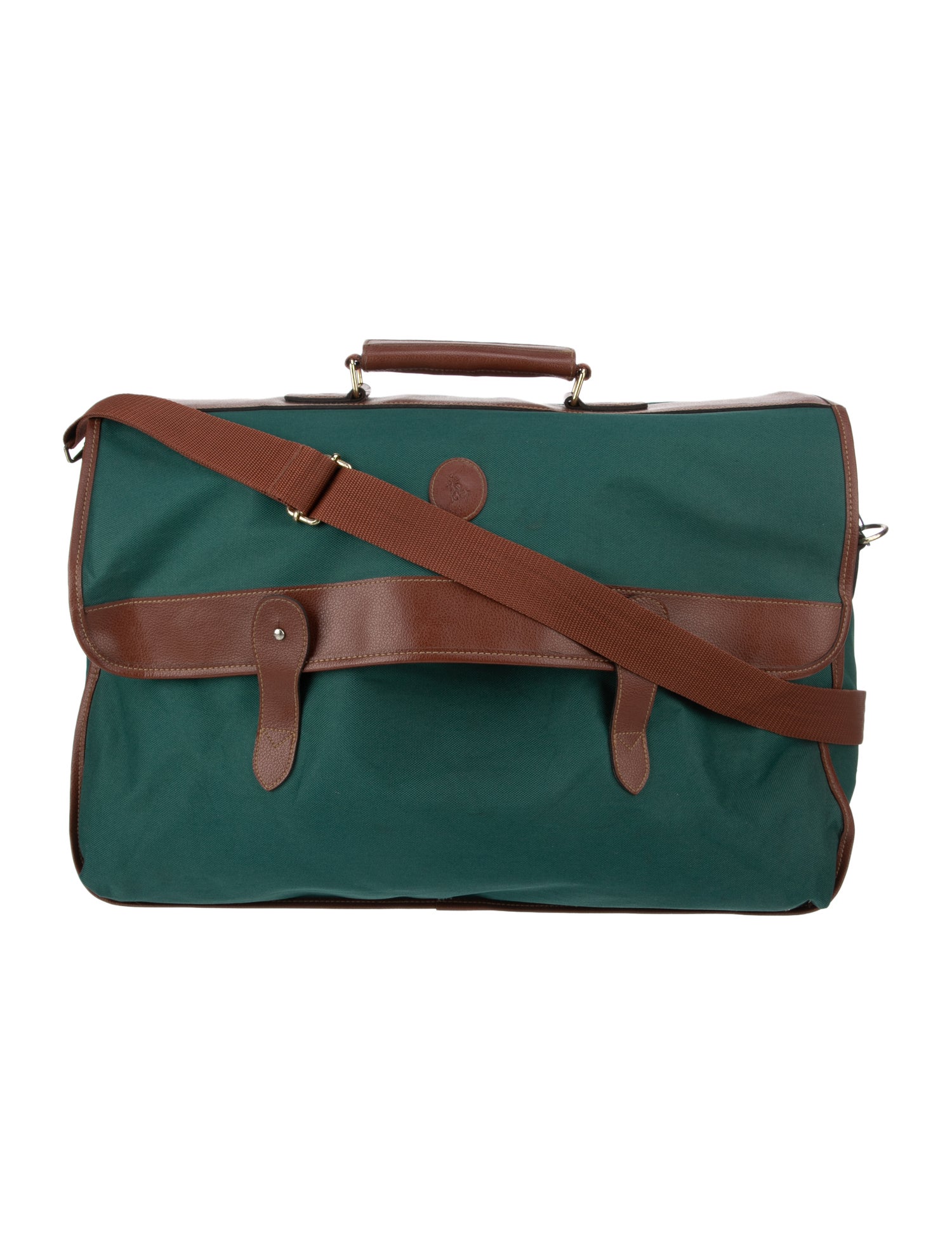 Ralph Lauren Leather-Trimmed Canvas Messenger Bag - Green Messenger ...