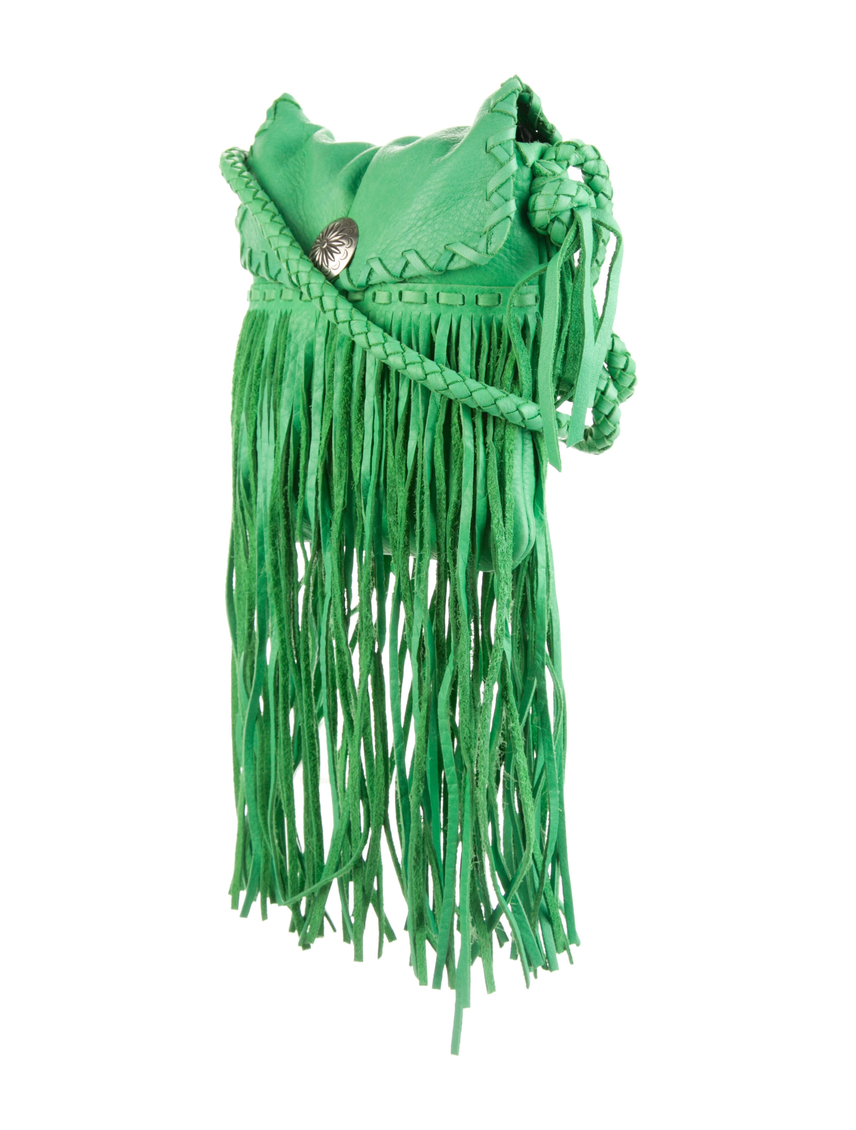 Ralph Lauren Leather Fringe Shoulder Bag - Green Shoulder Bags ...