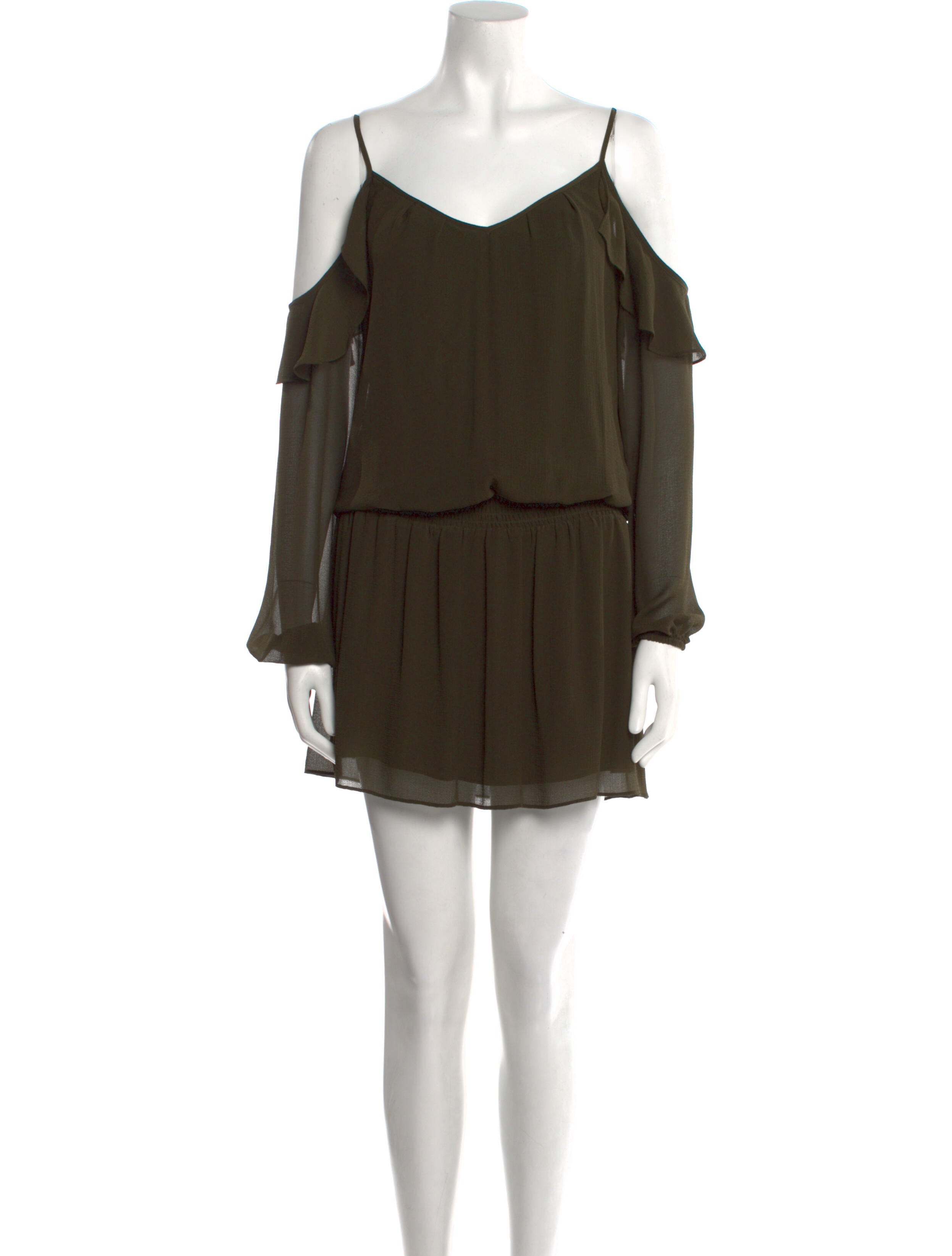 Ramy Brook Off-The-Shoulder Mini Dress - Green Dresses, Clothing ...