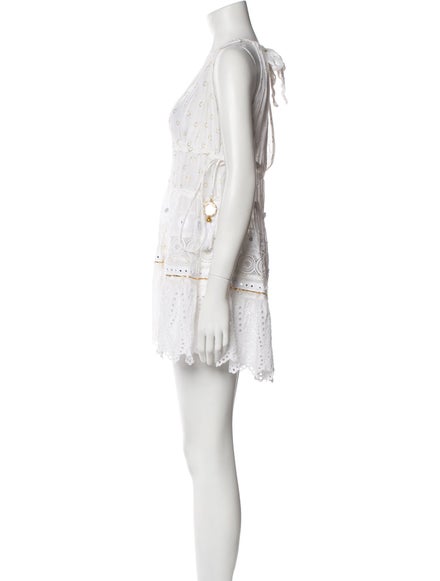 Chio Lace Pattern Mini Dress - Metallic Dresses, Clothing - WCHOE20444 ...