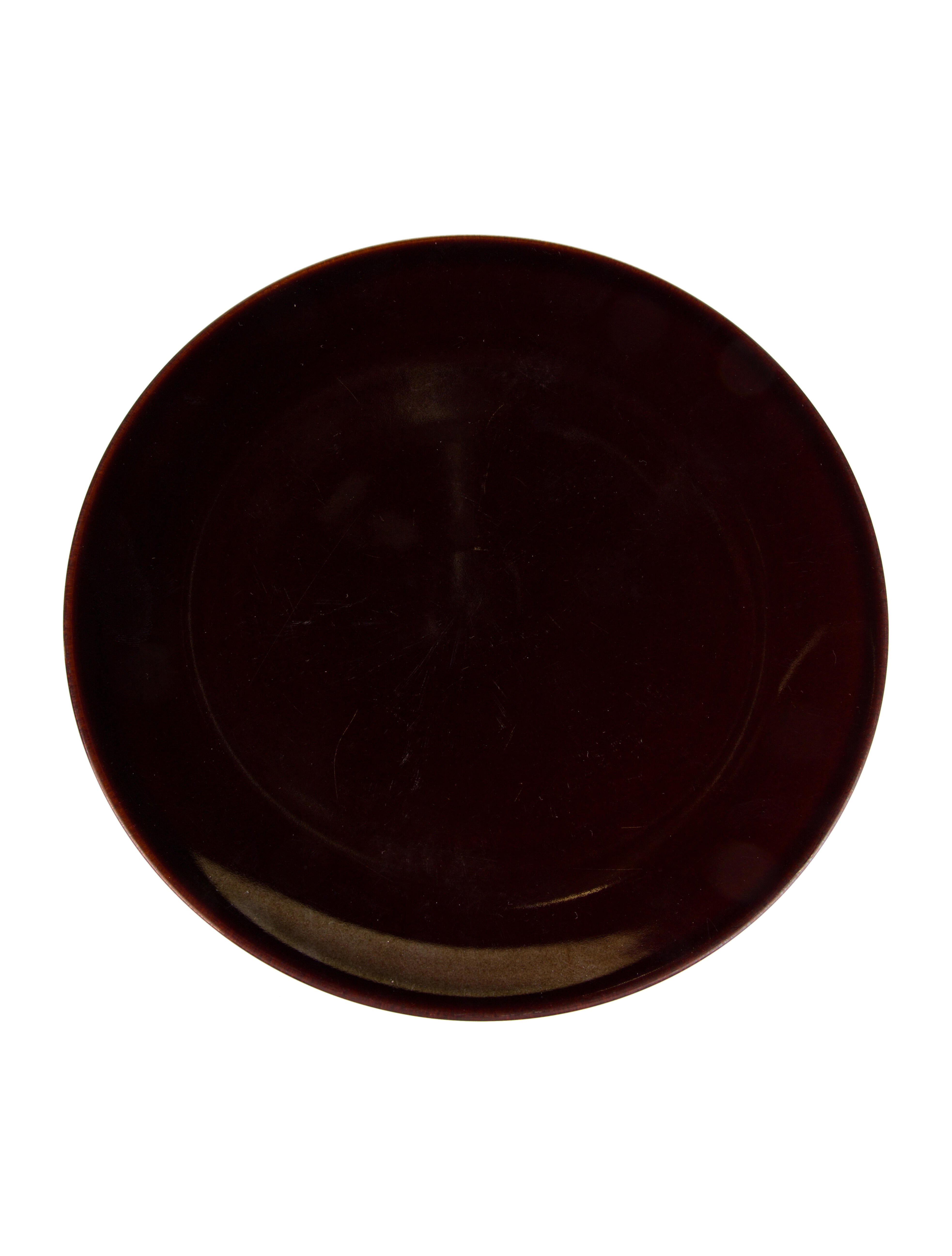 Calvin Klein Set of 13 Swid Powell Luna Dinner Plates - Brown, 13 ...