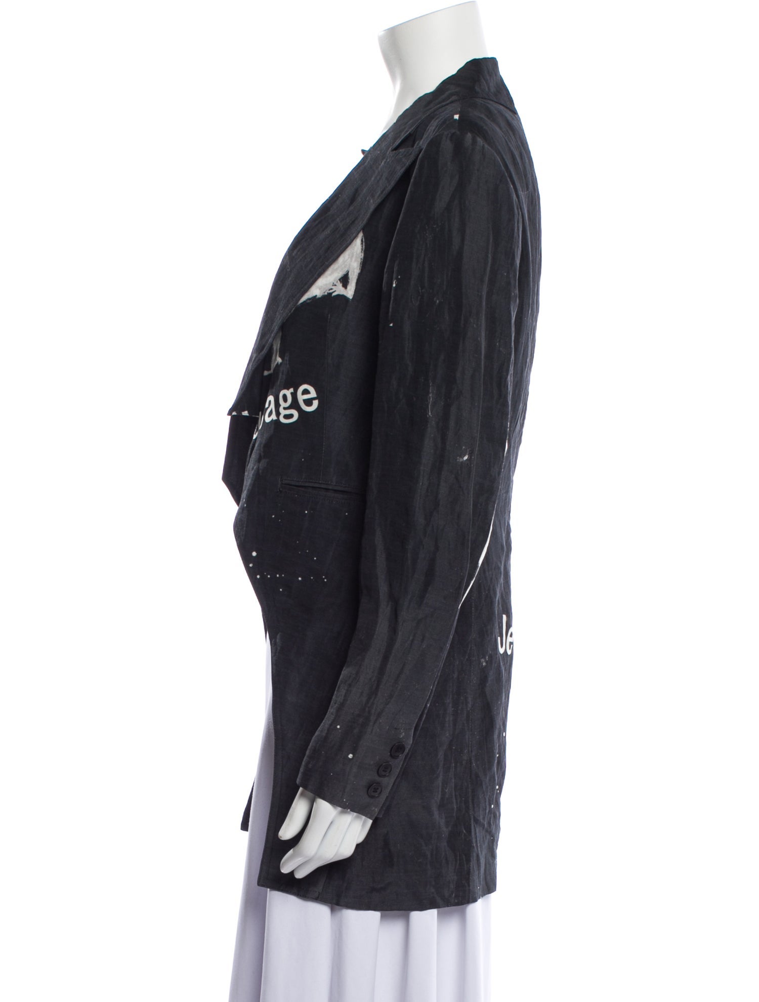 Y's by Yohji Yamamoto Printed Blazer - Grey Jackets, Clothing - WYM26338 | The RealReal