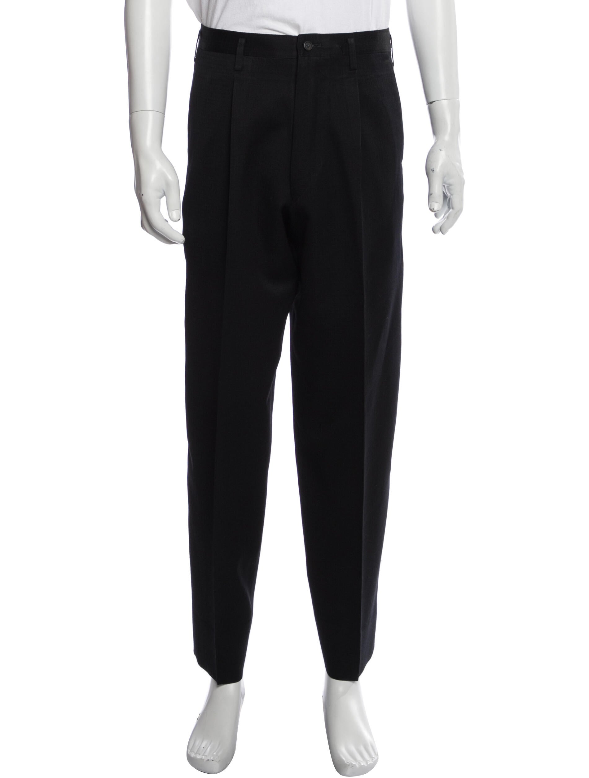 Y's by Yohji Yamamoto Vintage Dress Pants - Black, 12.5" Rise Pants ...