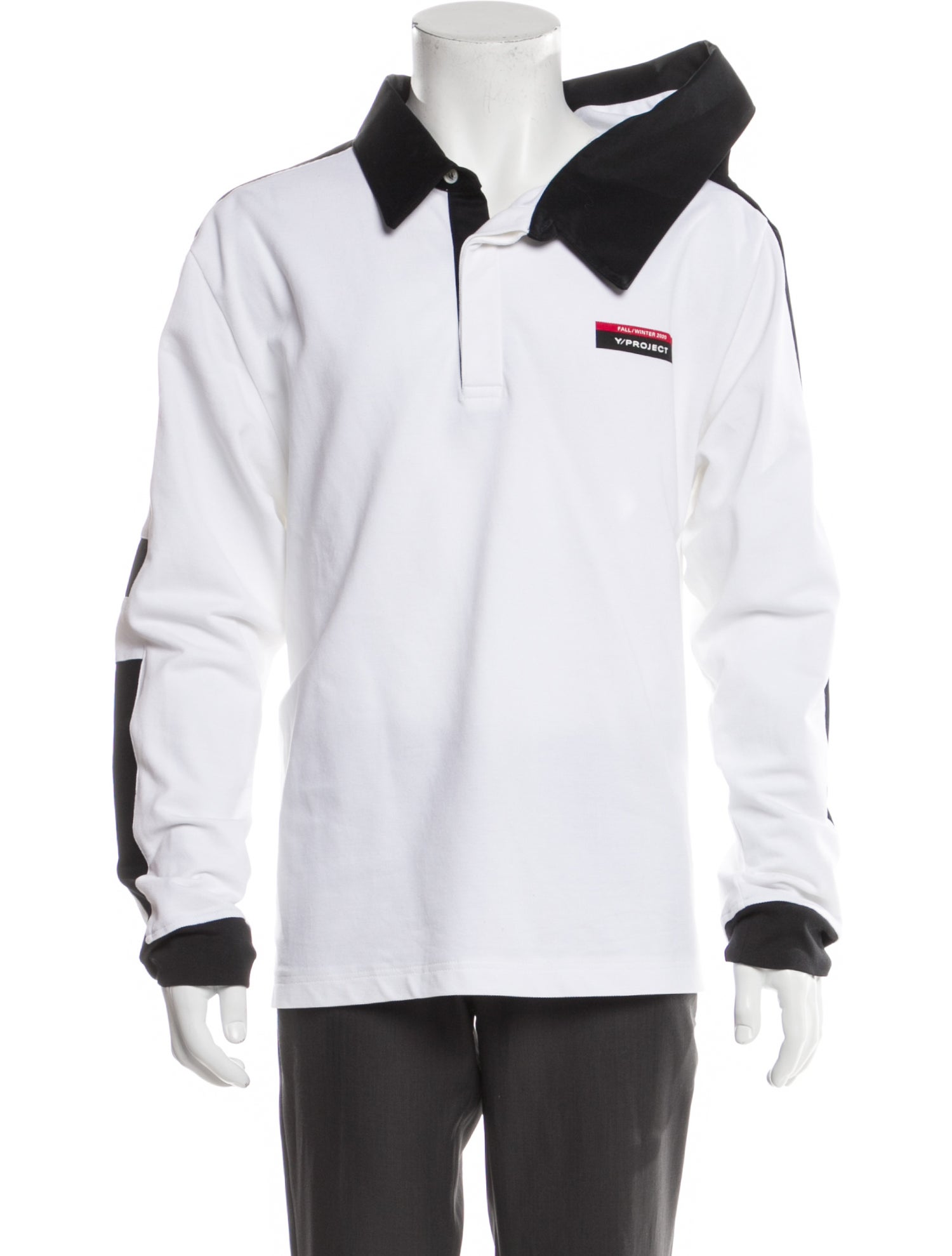 Y/Project Colorblock Pattern Collar Polo Shirt - White Polos, Clothing ...