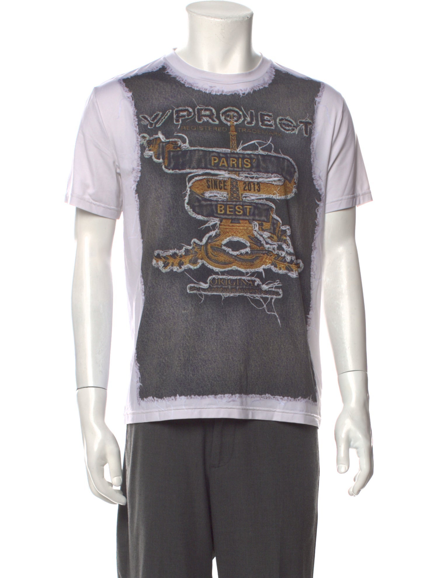 Y/Project Graphic Print Crew Neck T-Shirt - Neutrals T-Shirts, Clothing ...