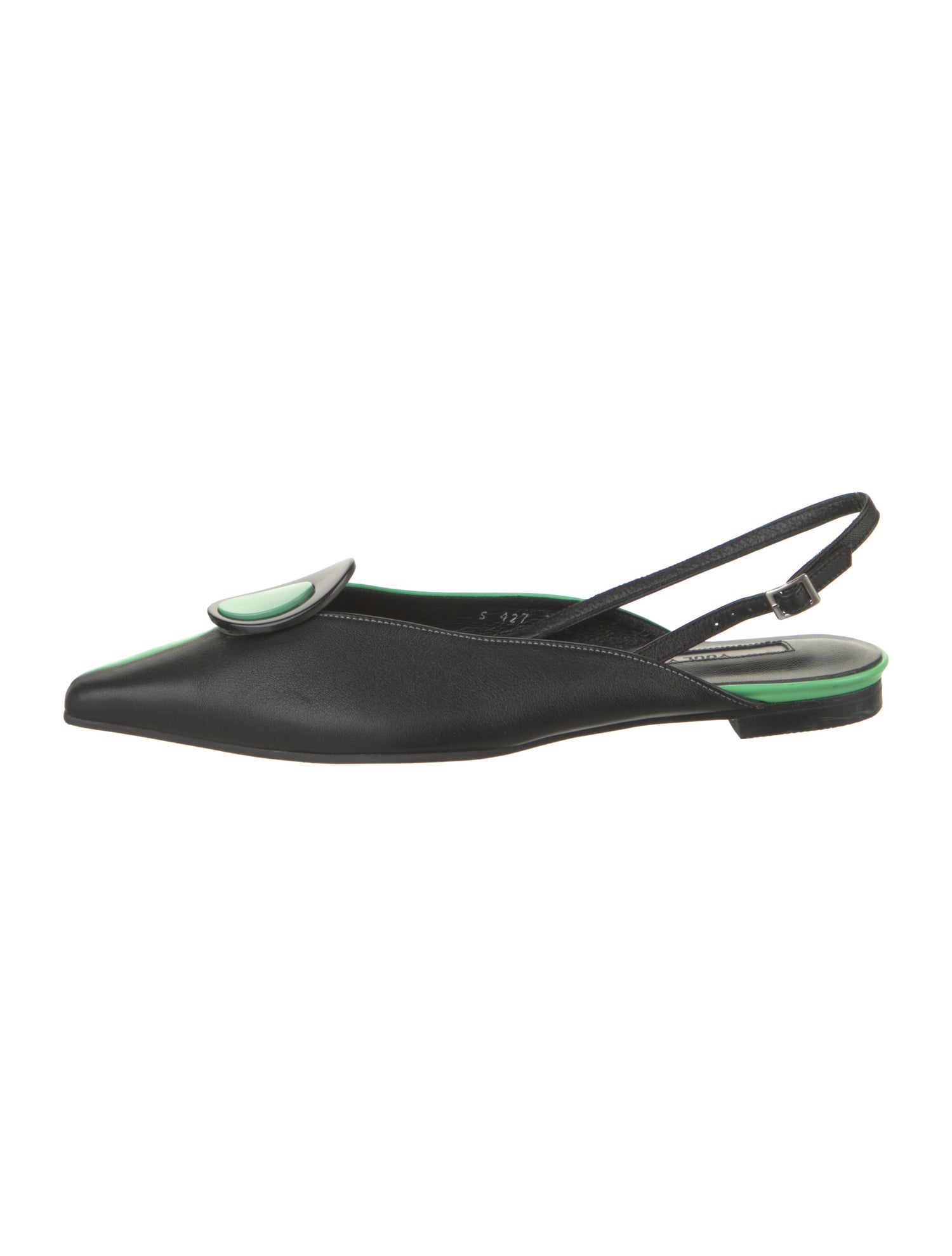 Yuul Yie Leather Slingback Flats w/ Tags - Green Flats, Shoes ...