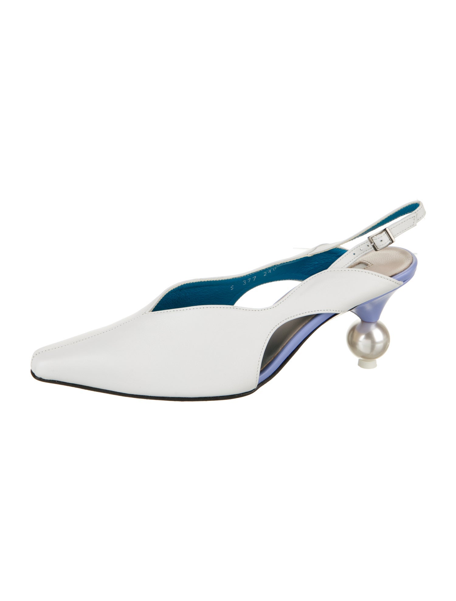 Yuul Yie Leather Colorblock Pattern Slingback Pumps w/ Tags - White ...