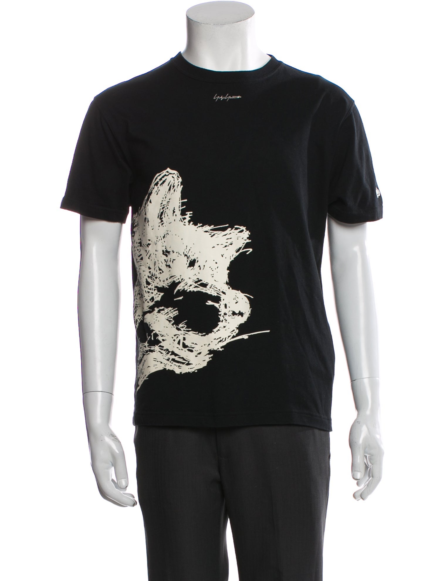 Yohji Yamamoto x New Era Graphic Print Crew Neck T-Shirt - Black T ...