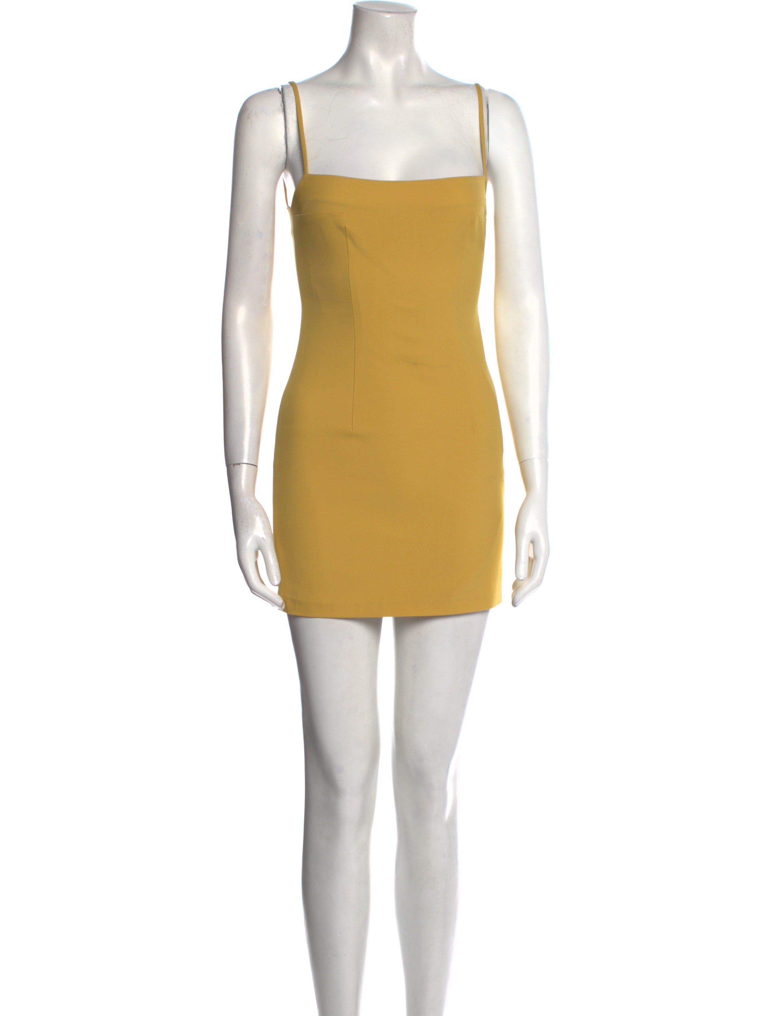 Zeynep Arçay Square Neckline Mini Dress Yellow Dresses Clothing Wzear21293 The Realreal