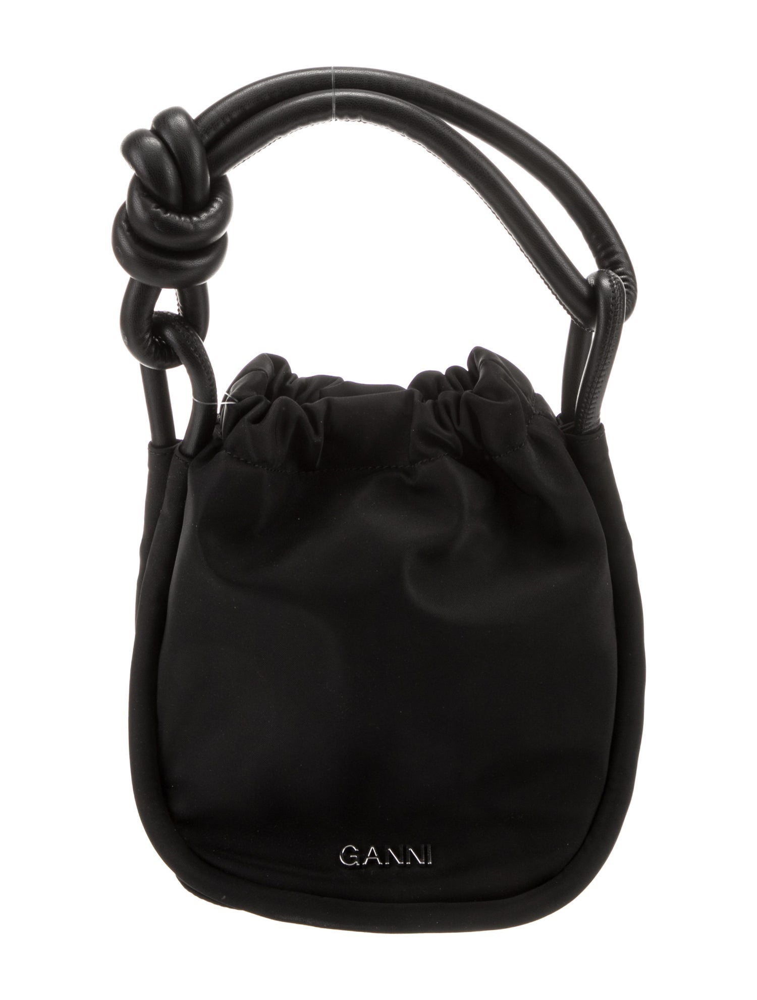 Ganni solid nylon bucket bag w/Tags - Black Bucket Bags, Handbags ...
