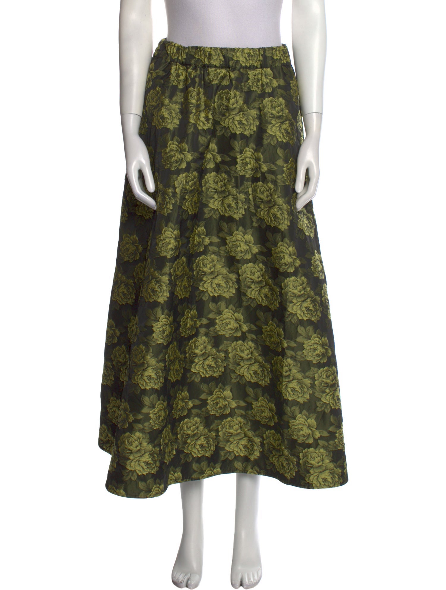 Ganni Floral Print Midi Length Skirt - Green Skirts, Clothing ...