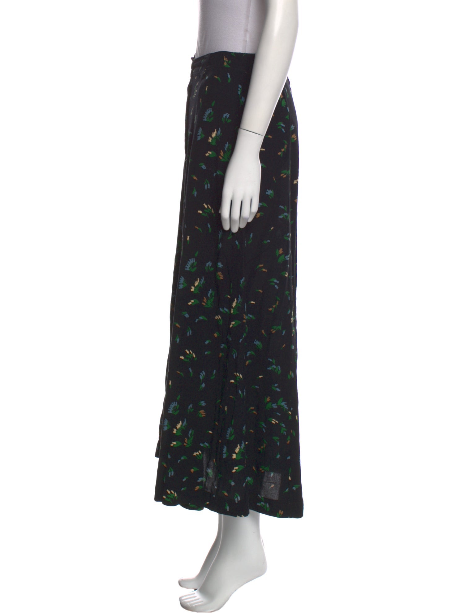 Ganni Floral Print Midi Length Skirt - Black Skirts, Clothing ...