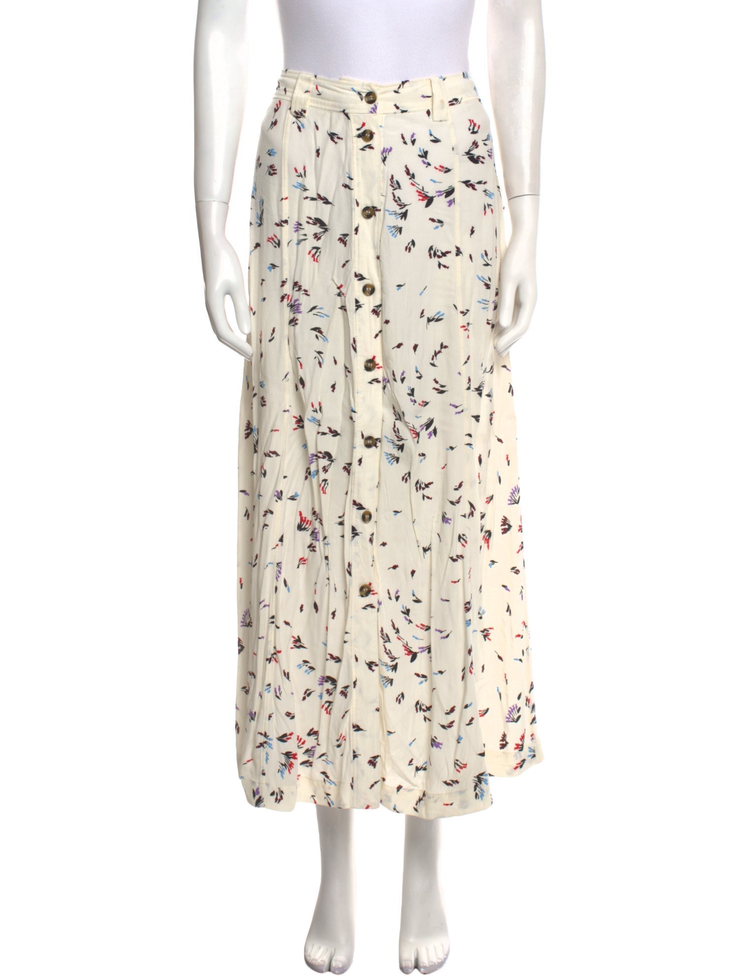 Ganni Printed Midi Length Skirt - Neutrals Skirts, Clothing - WZG104209 ...