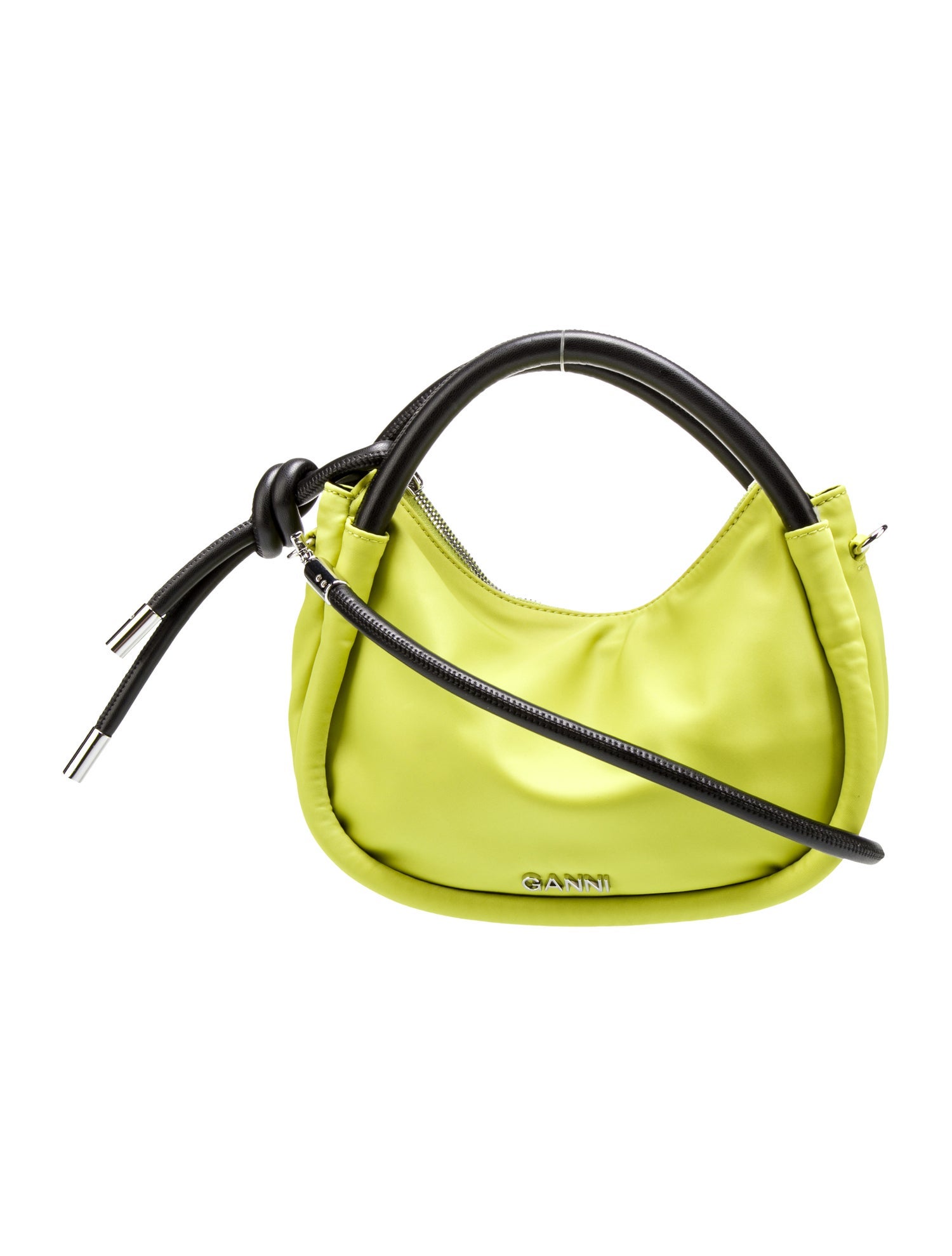 Ganni Nylon Leather-Trimmed Bag - Black Handle Bags, Handbags ...