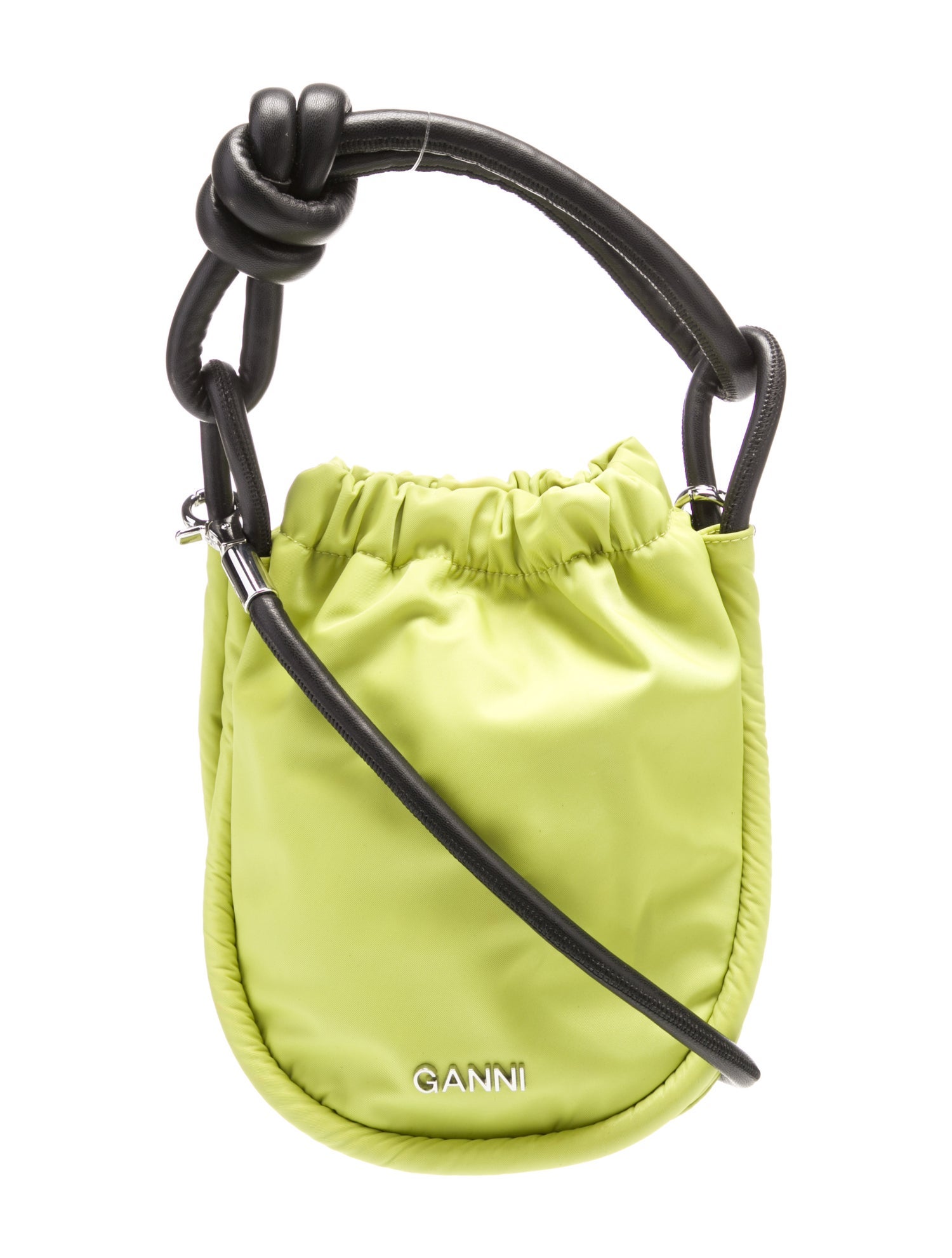 Ganni Leather-Trimmed Nylon Crossbody Bag - Green Crossbody Bags ...