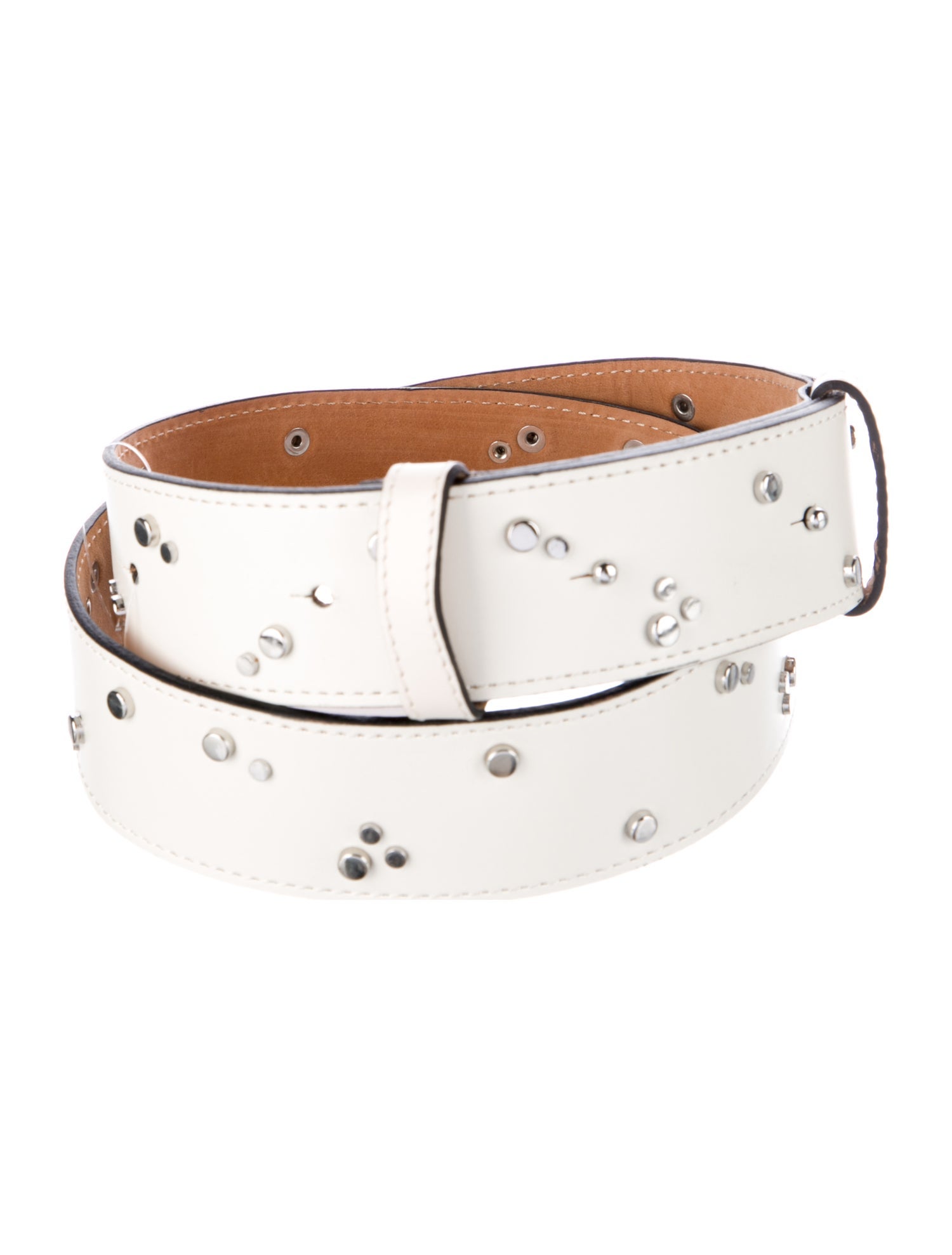 Ganni Leather Belt - White Belts, Accessories - WZG109911 | The RealReal