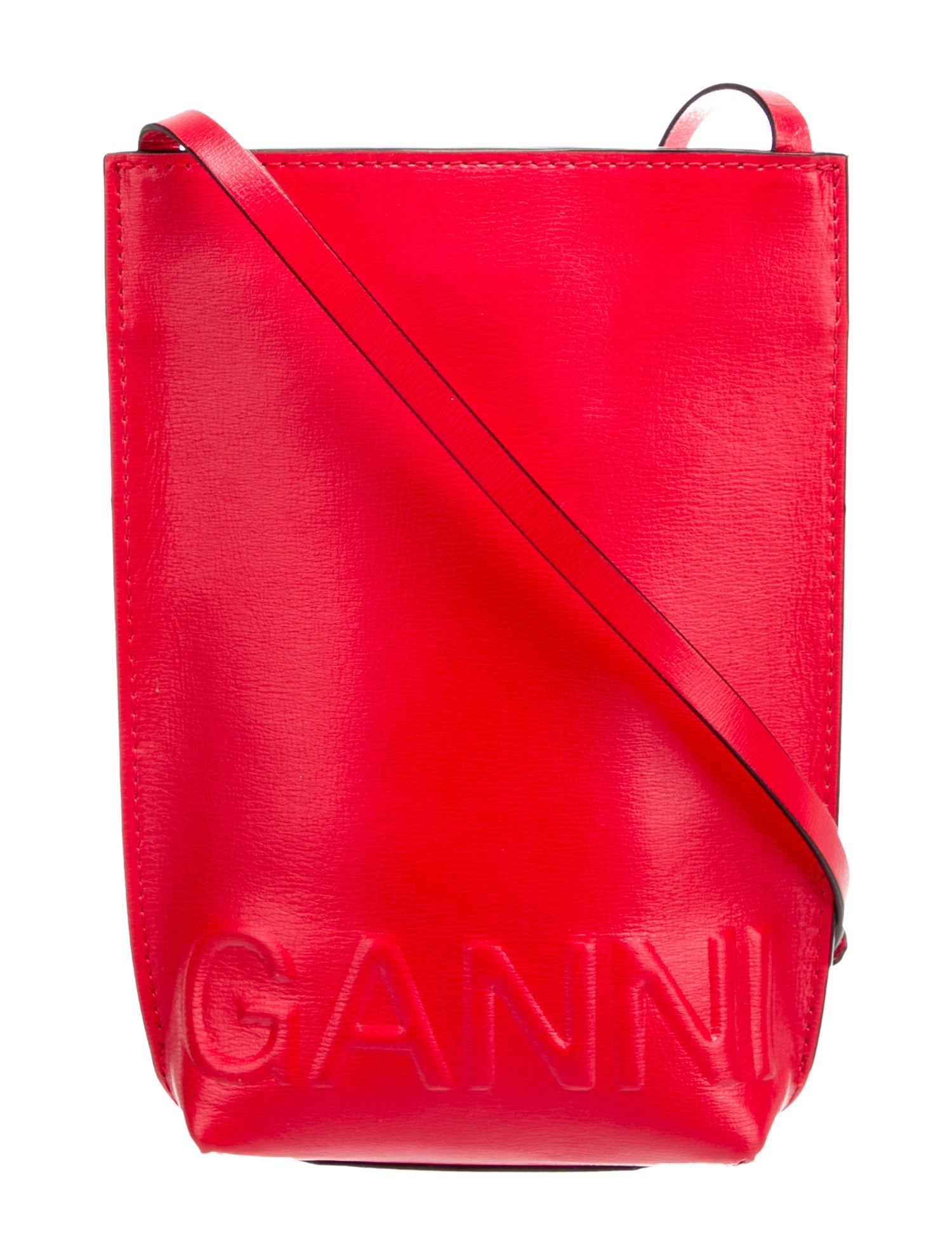 Ganni Leather Crossbody Bag - Red Crossbody Bags, Handbags - WZG110935 ...