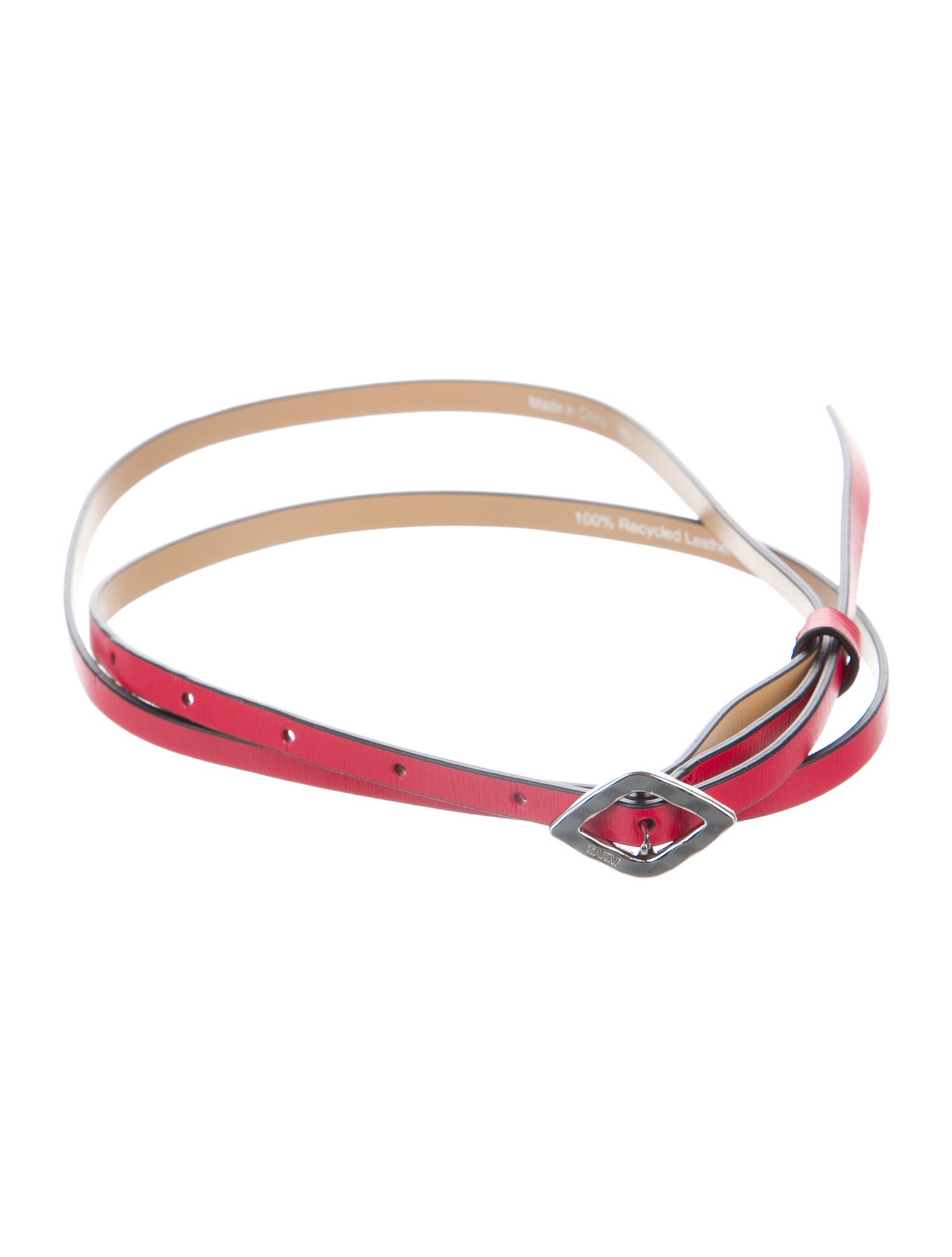 Ganni Skinny Leather Belt - Red Belts, Accessories - WZG115867 | The ...