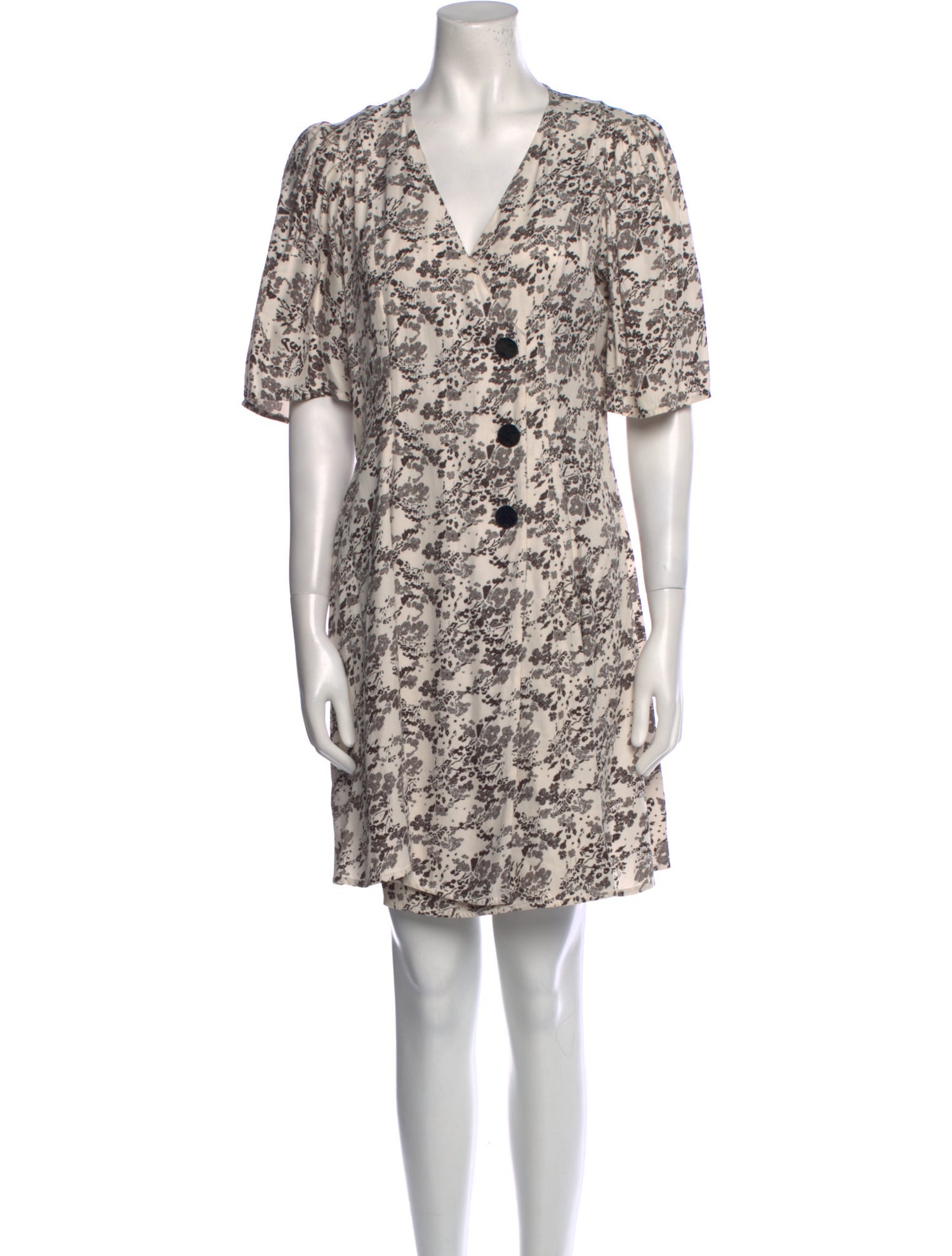 Ganni Floral Print Mini Dress - Pink Dresses, Clothing - WZG120163 ...