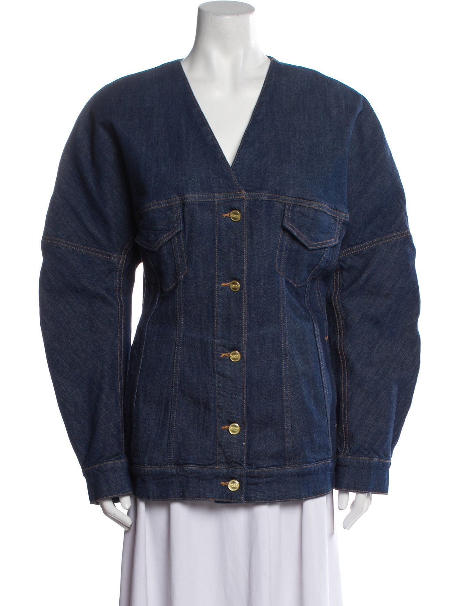 Ganni Denim Jacket - Blue Jackets, Clothing - WZG126763 | The RealReal