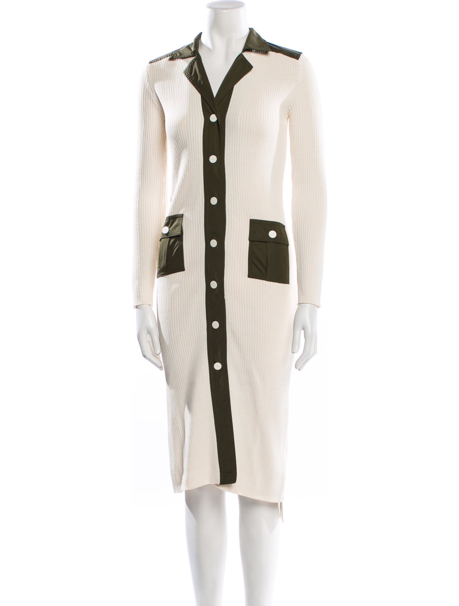 Ganni Colorblock Pattern Midi Length Dress - Neutrals Dresses, Clothing ...